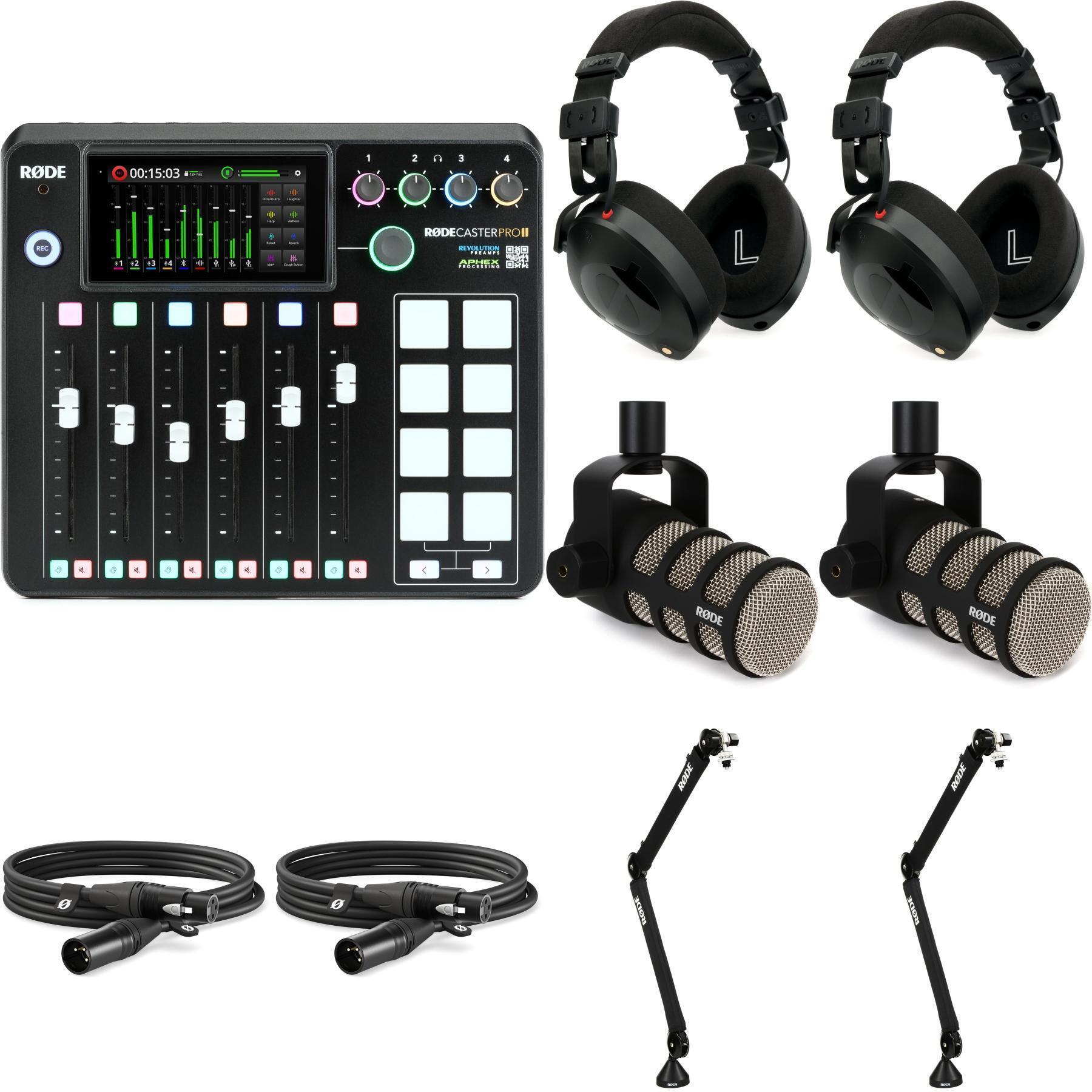 Rode RODECaster Pro II and PodMic 2 Person Podcast Kit | Sweetwater