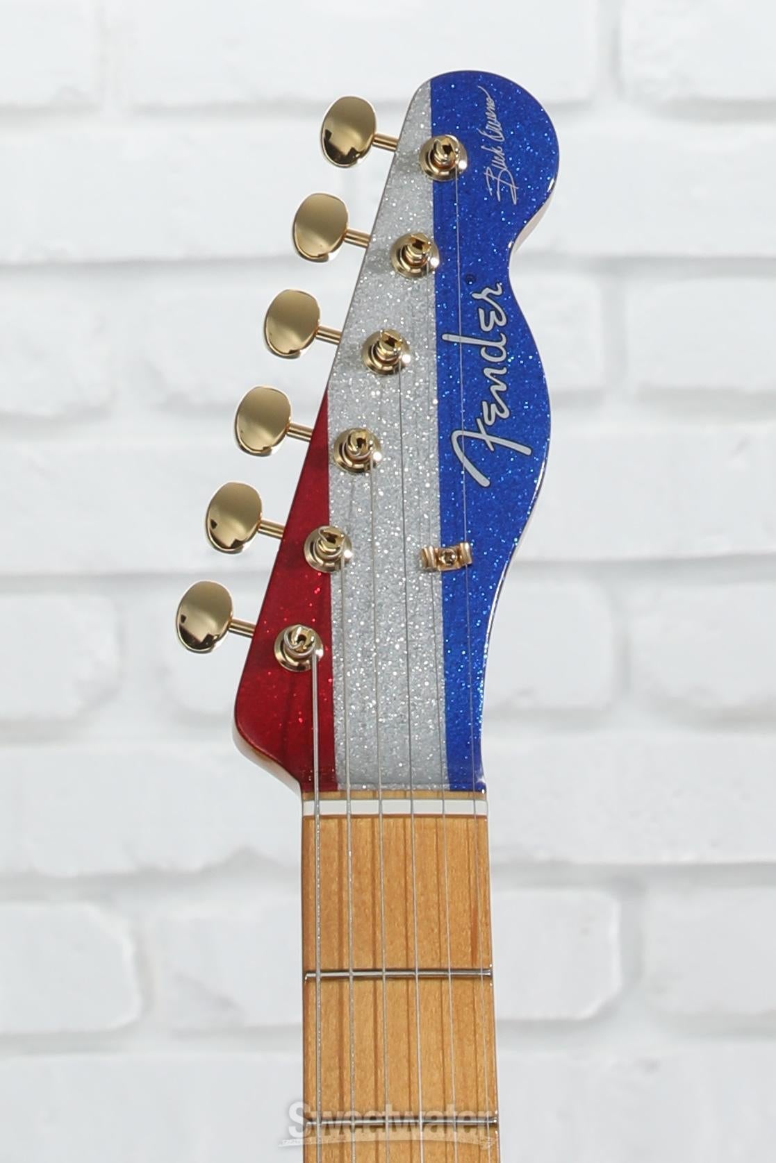 Fender Buck Owens Telecaster Electric Guitar - Red, Silver, and Blue ...
