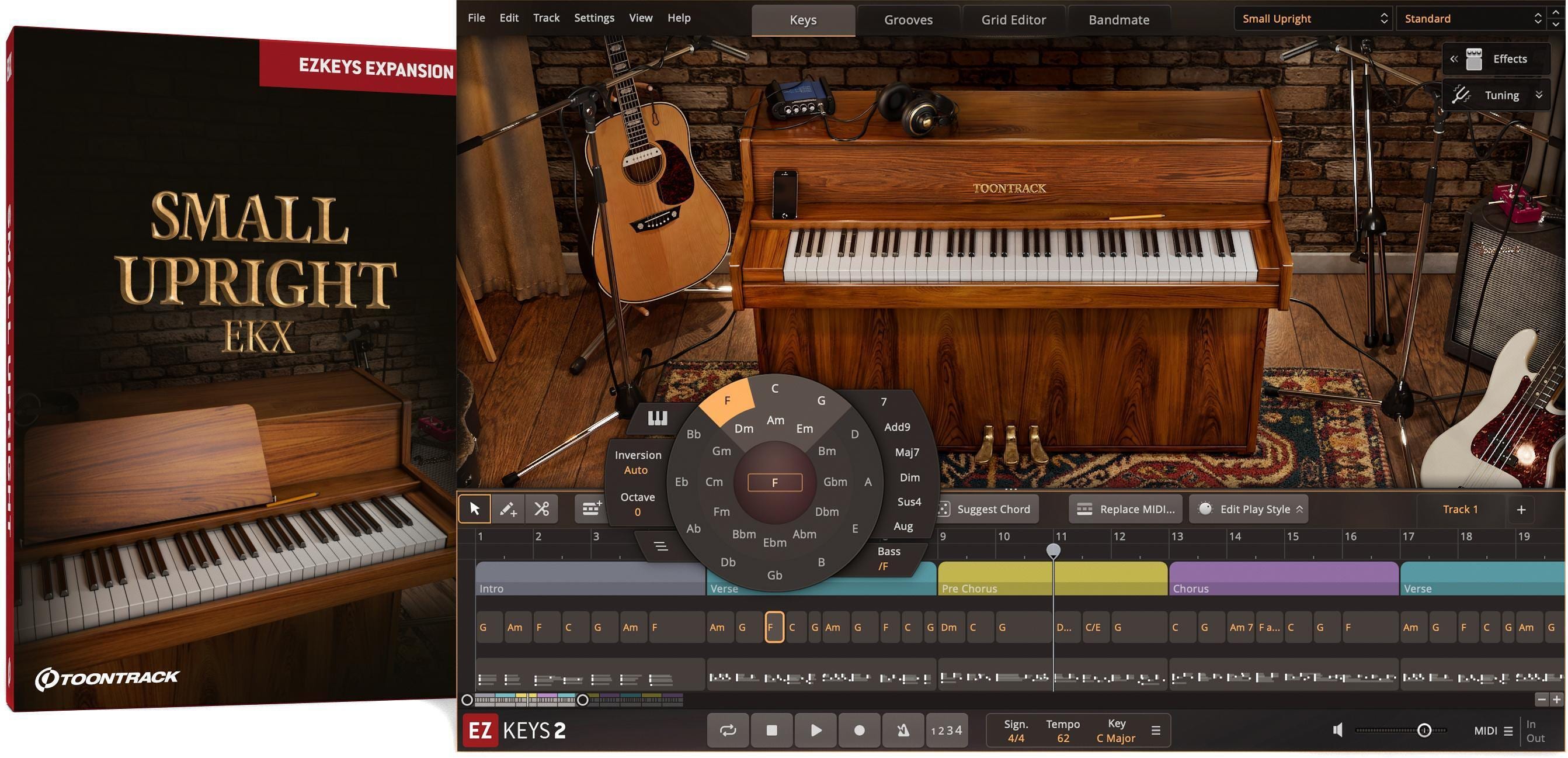 Toontrack Small Upright EKX Expansion for EZkeys 2 | Sweetwater