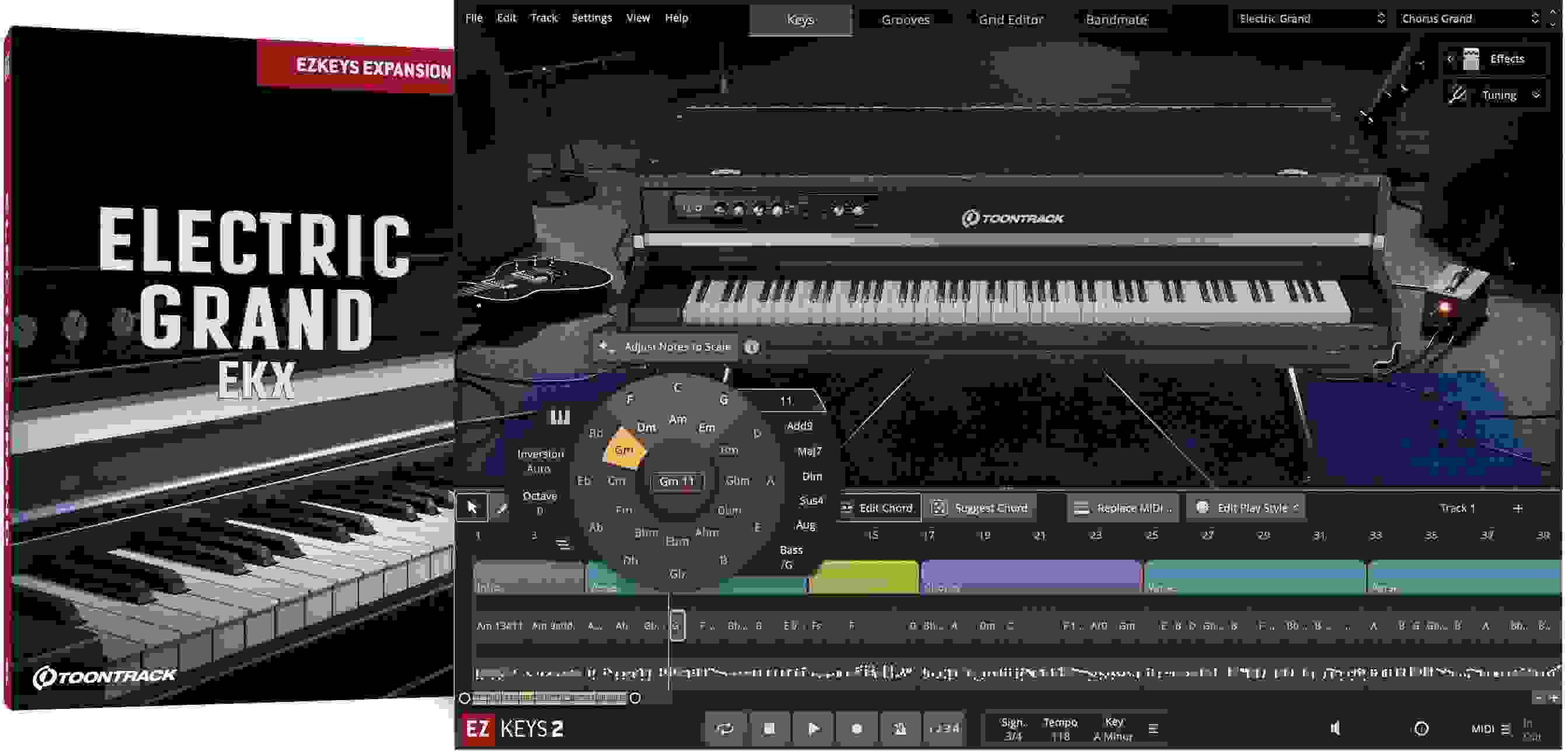 Toontrack Electric Grand EKX Sound Expansion for EZkeys | Sweetwater