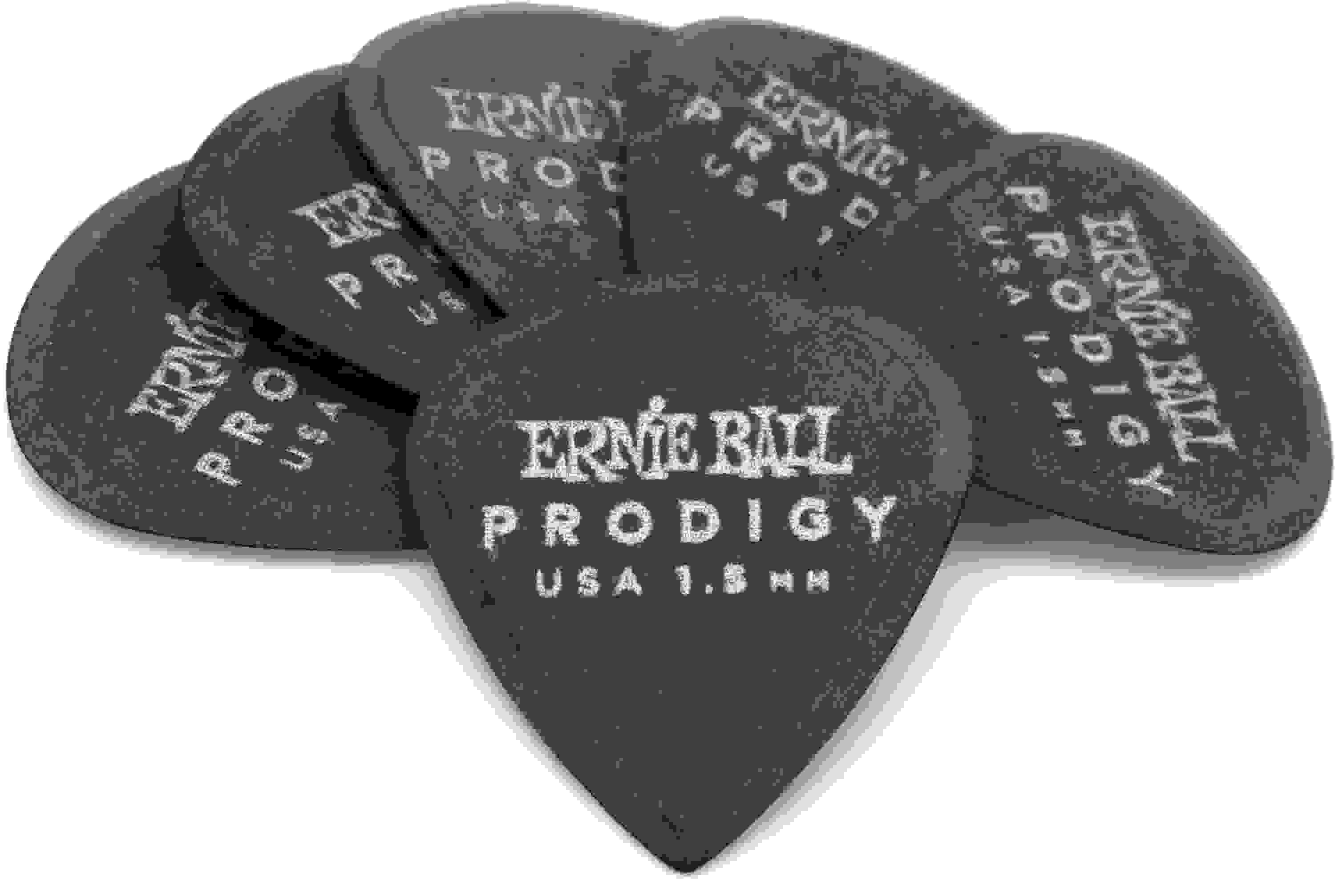 Ernie Ball Prodigy Guitar Picks 1.5 mm Black Mini (6-pack) | Sweetwater