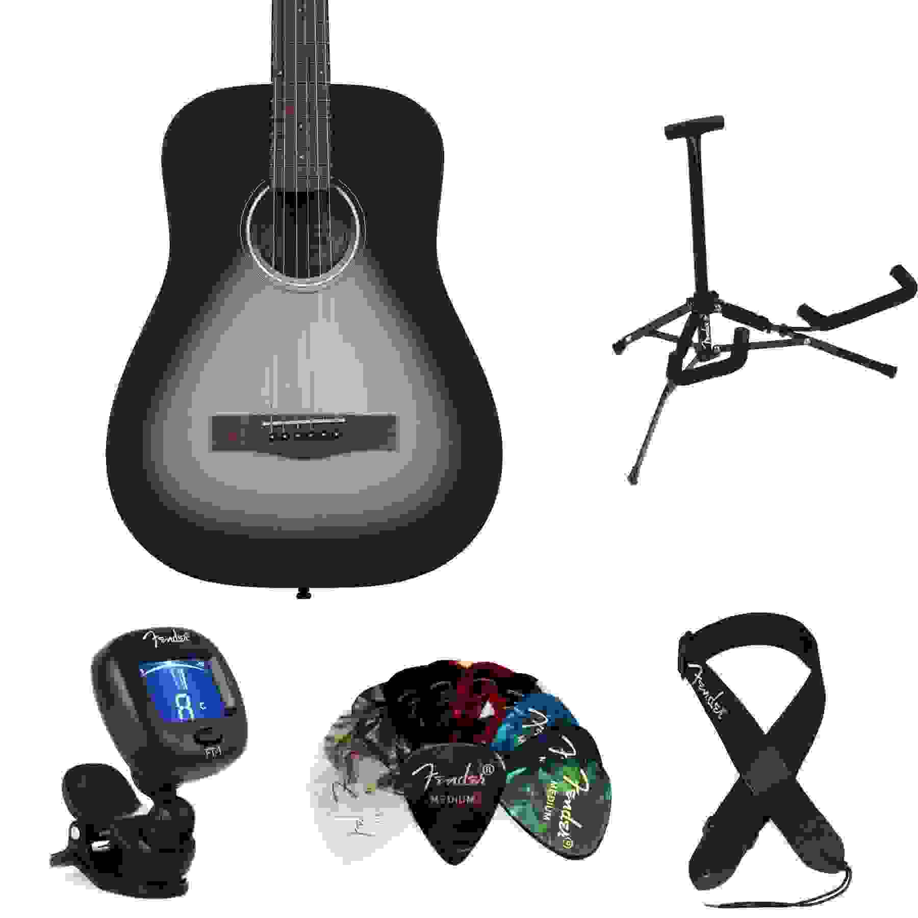 Fender FA-15 3/4 Scale Steel Acoustic Guitar Essentials Bundle ...