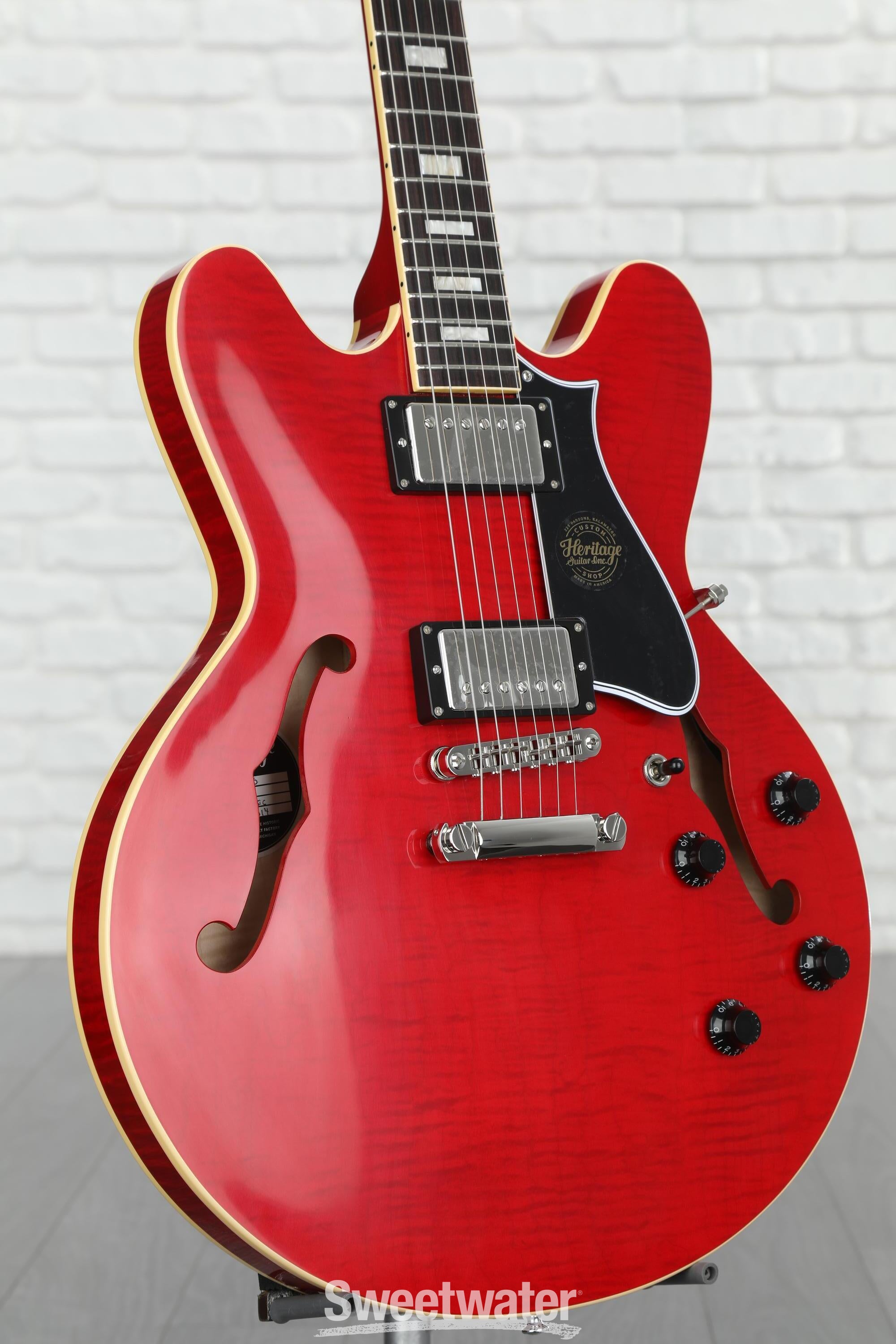 Heritage Custom Core H-535 Semi-hollowbody Electric Guitar - Trans Cherry | Sweetwater
