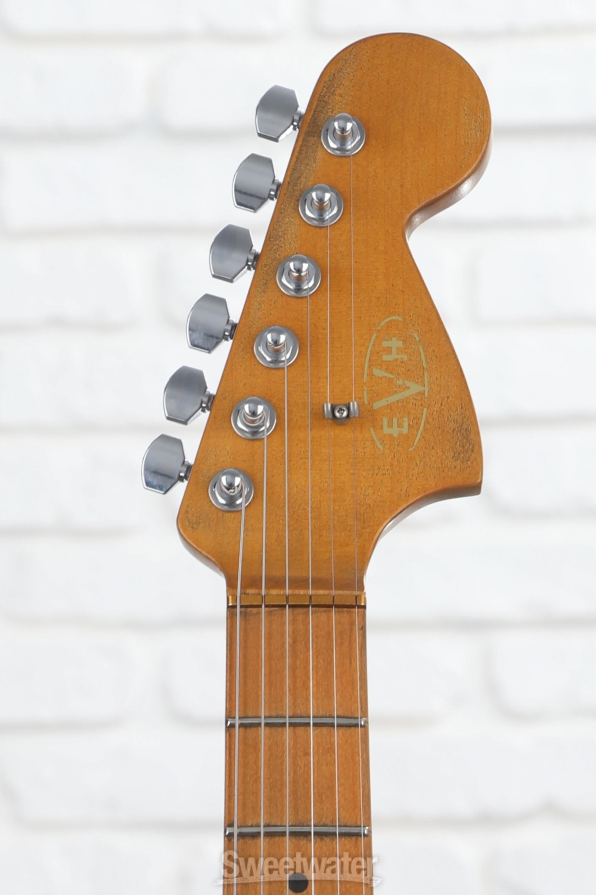 EVH Striped Series '78 Eruption Electric Guitar - Black/White | Sweetwater