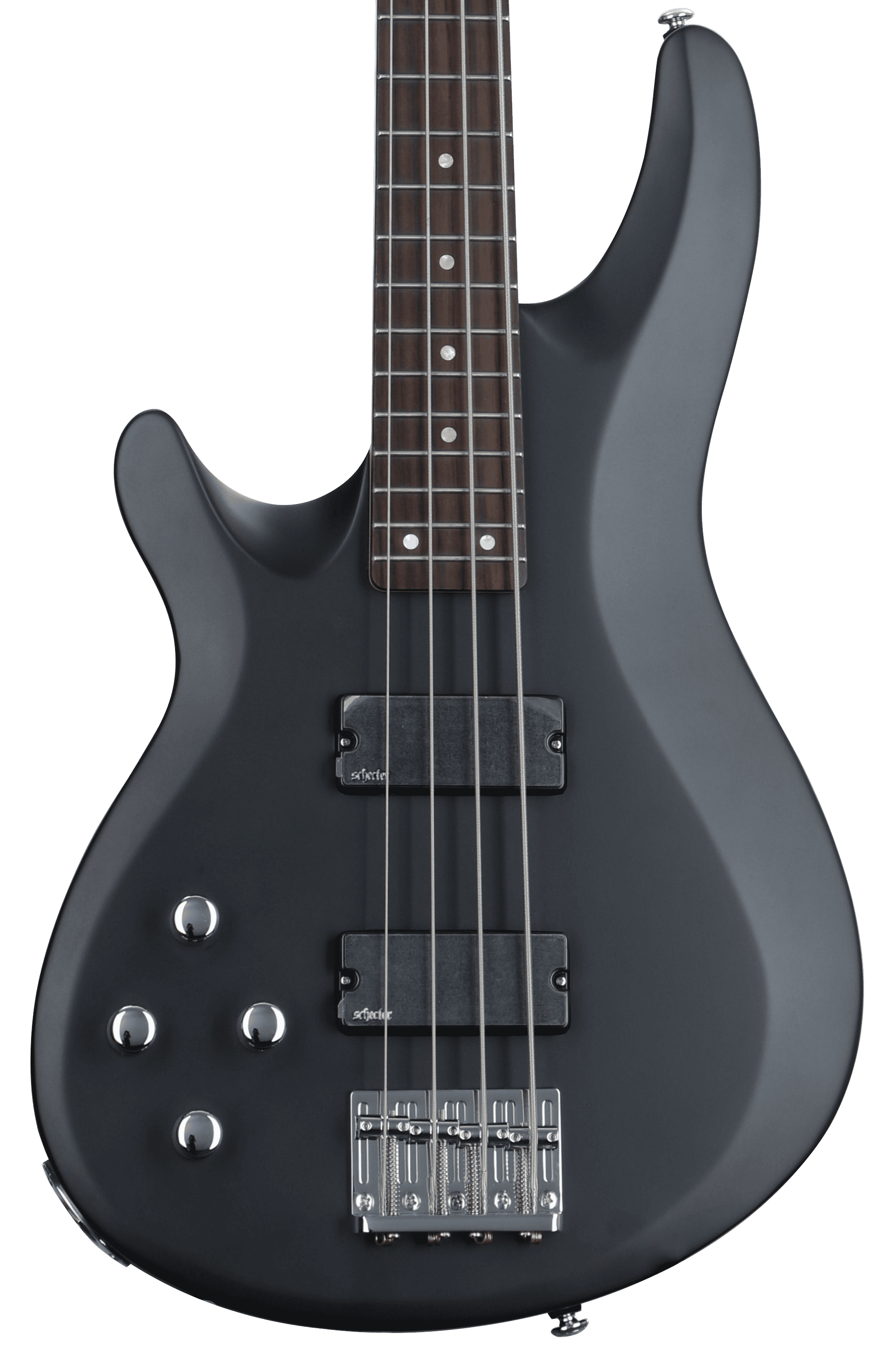 Schecter C-4 Deluxe Left-handed Bass Guitar - Satin Black | Sweetwater