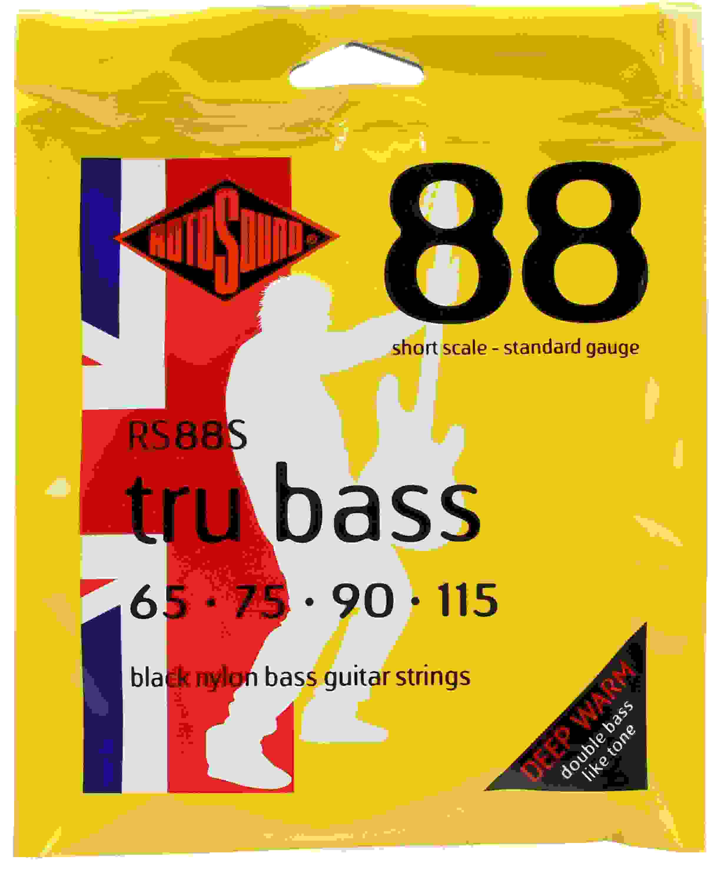 Rotosound RS88S Tru Bass 88 Black Nylon Tapewound Bass Guitar Strings ...