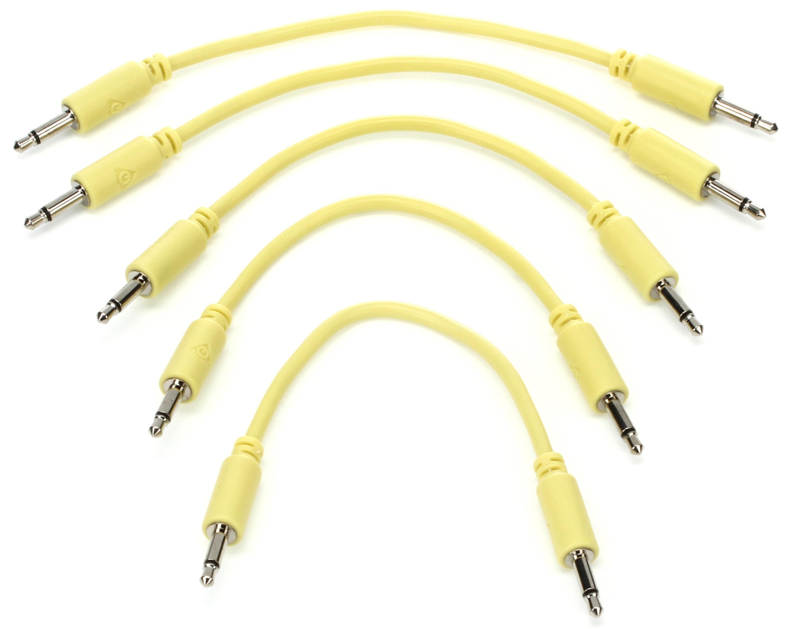Black Market Eurorack Patch Cable 5-pack - 9cm Yellow | Sweetwater