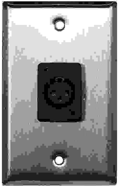 Whirlwind WP1/1FW Single Gang Stainless Steel Wall Plate with 1 XLR ...