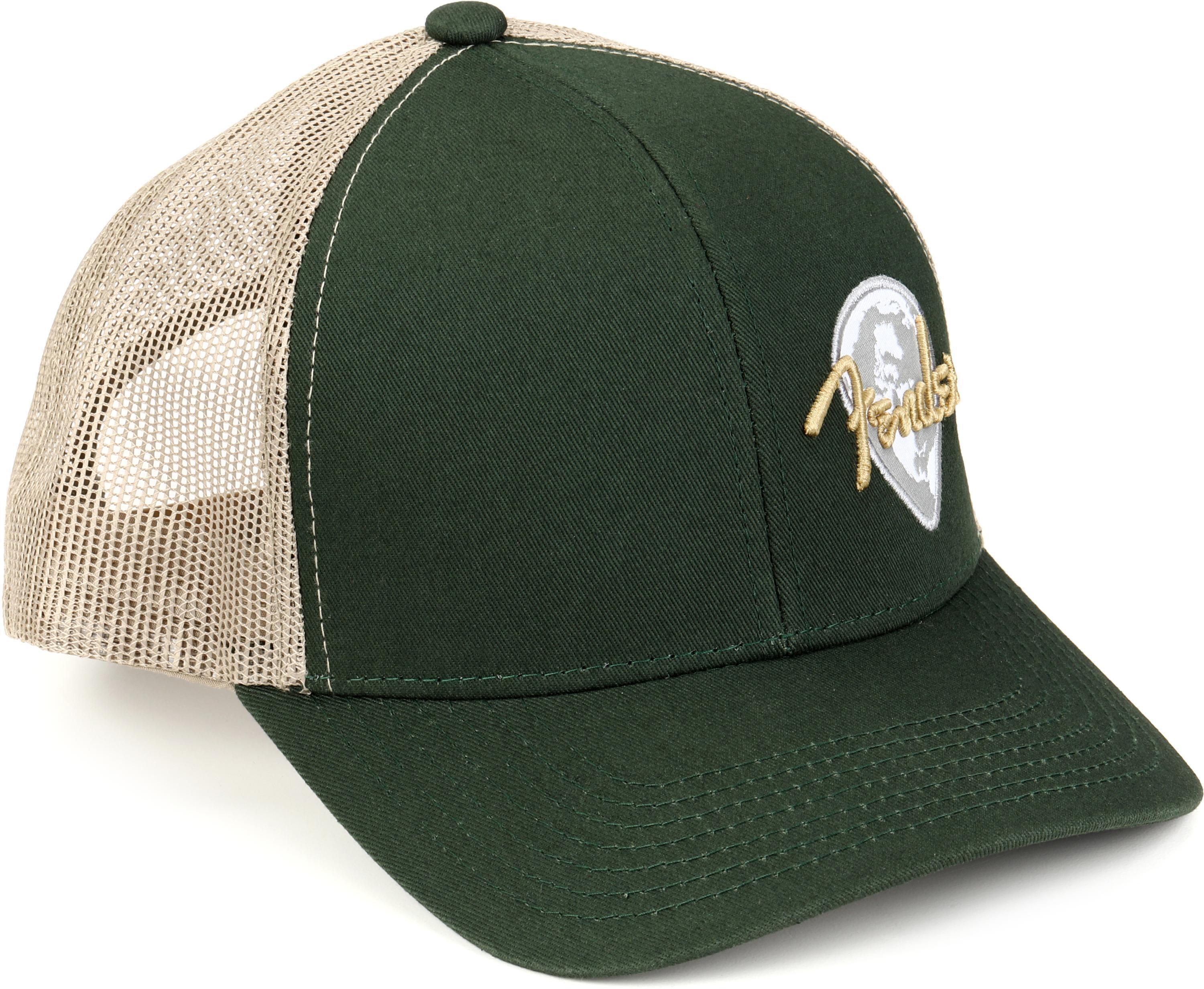 Fender Globe Pick Patch Hat - Green Khaki | Sweetwater