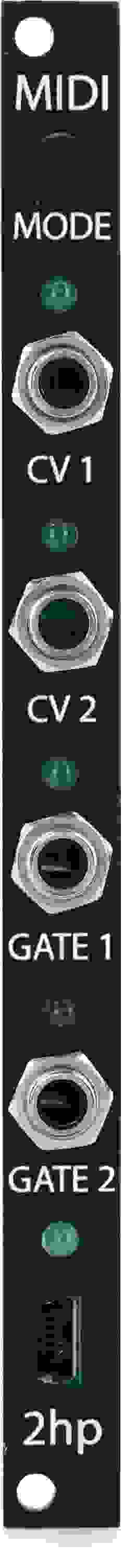 2HP MIDI Eurorack MIDI to CV/Gate Module - Black | Sweetwater