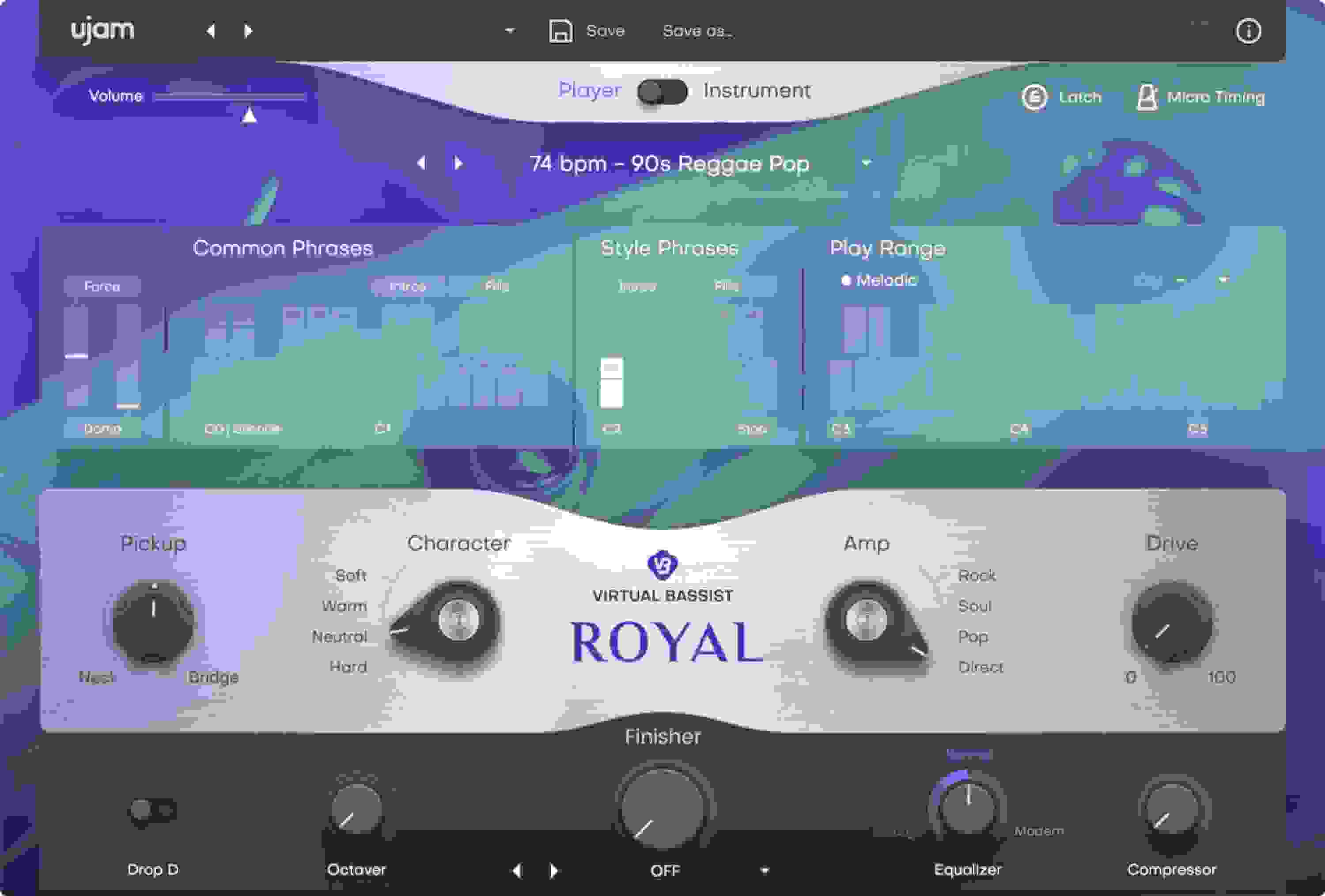 UJAM Virtual Bassist Royal 2 Fingered Electric Bass Software | Sweetwater