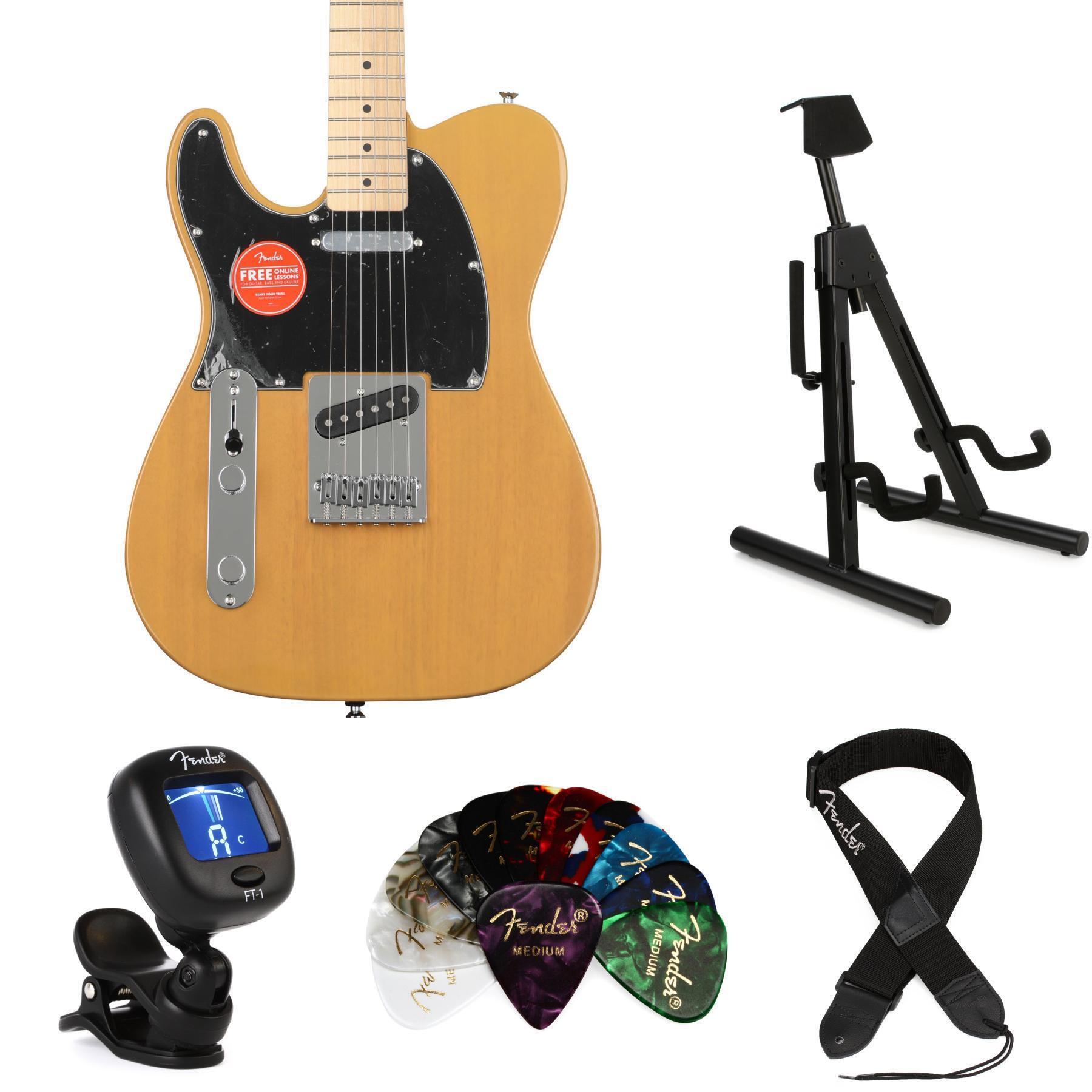 Squier Affinity Left-handed Telecaster Essentials Bundle - Butterscotch ...