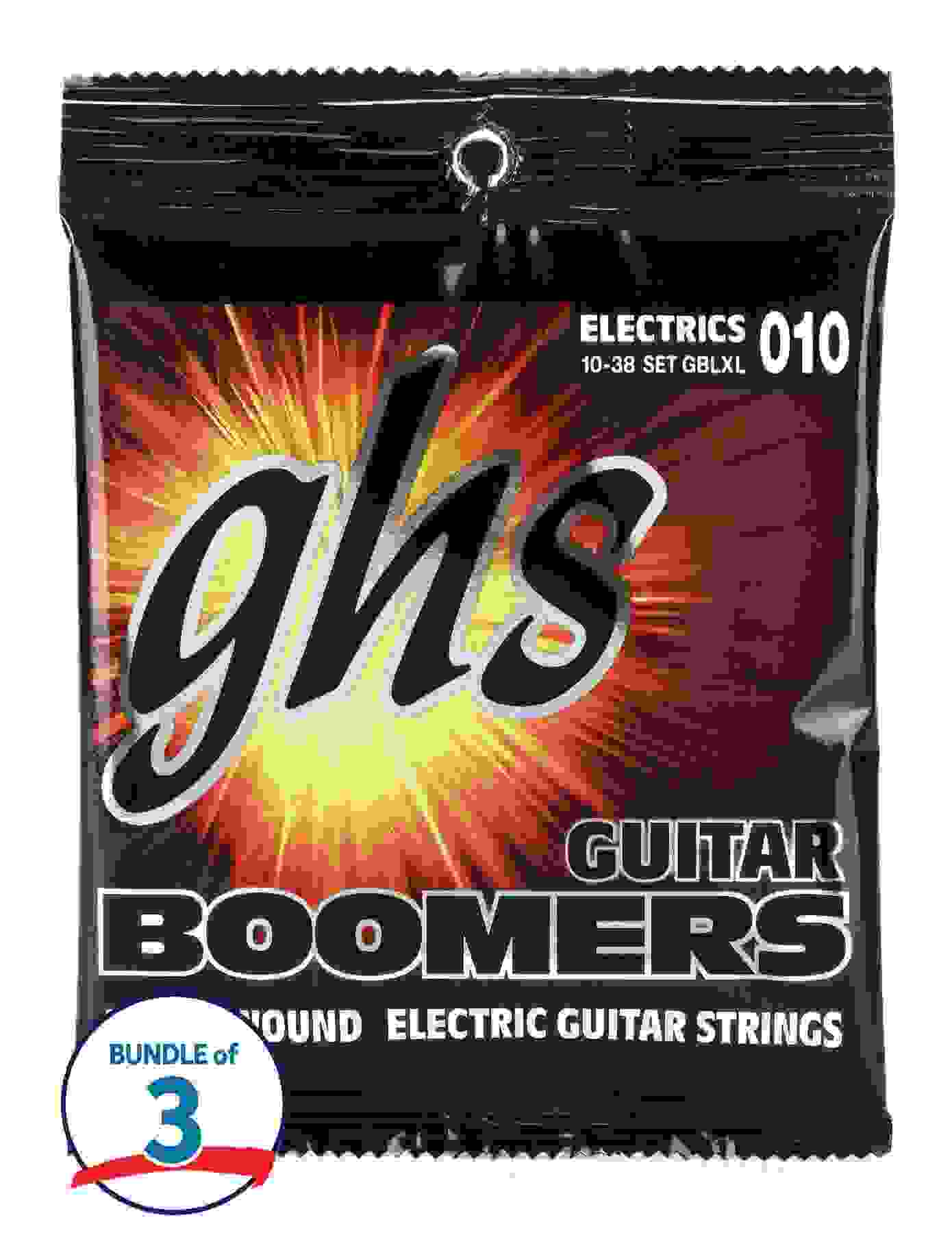 GHS GBLXL Guitar Boomers Electric Guitar Strings (3 Pack) - .010-.038 Light/Extra Light (3 Pack ...