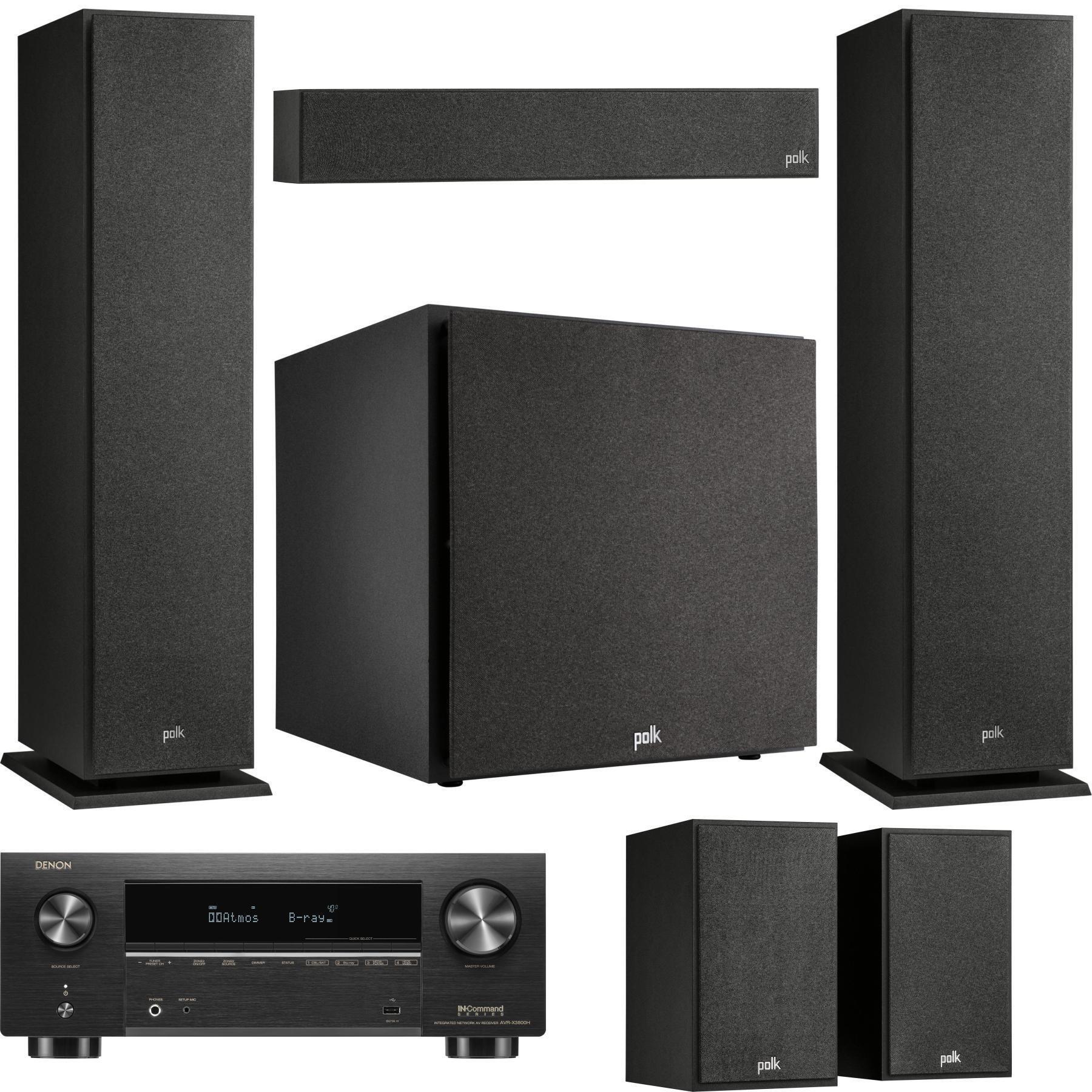 Denon AVR-X3800H 105-watt, 9.4-channel 8K A/V Receiver and Polk Speaker ...