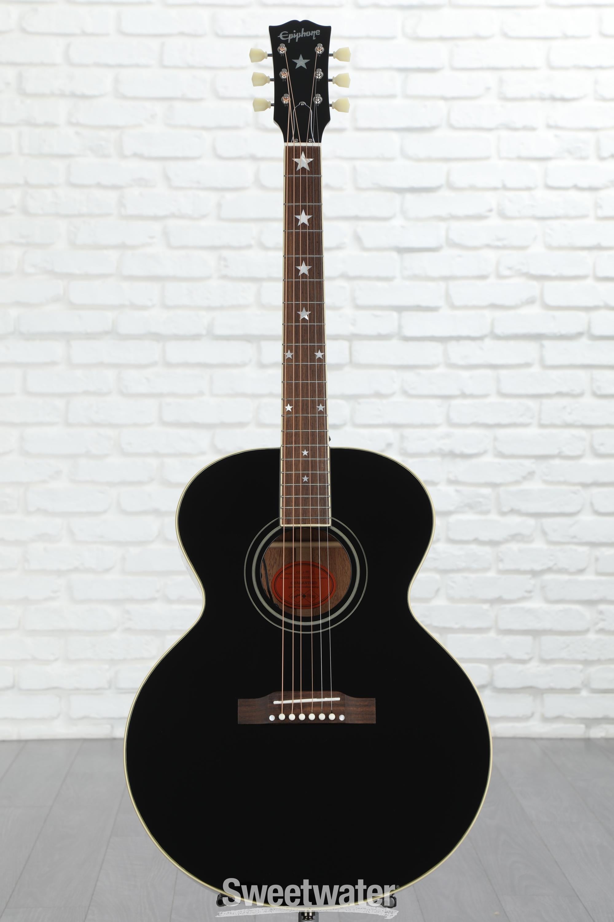 Epiphone J-180 LS Acoustic-electric Guitar - Ebony | Sweetwater