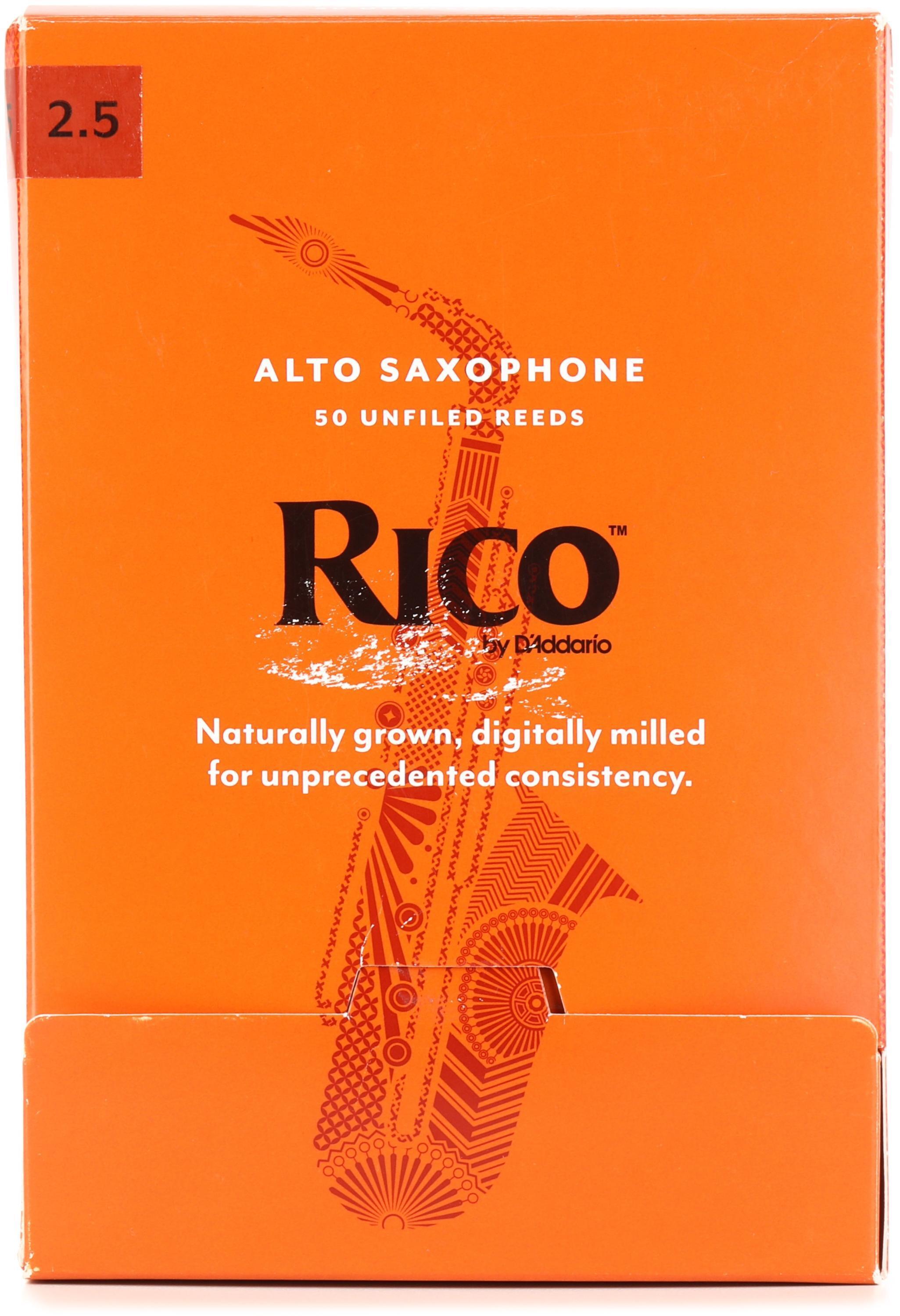 D'Addario Rico Alto Saxophone Reeds - 2.5 (50-pack) | Sweetwater