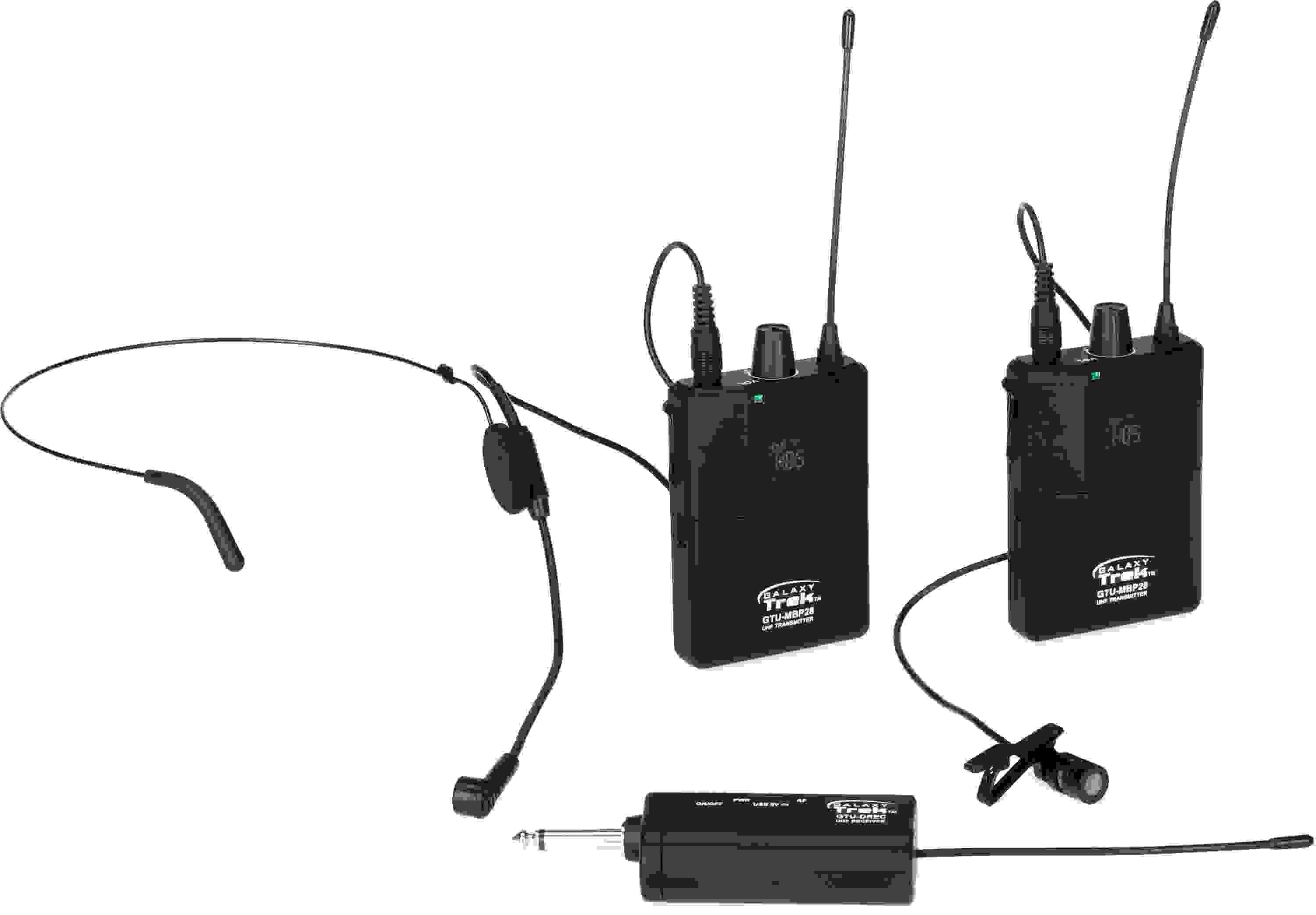 Galaxy Audio GTU-SVP5AB GTU Galaxy Trek UHF Dual Wireless Combo Mic ...