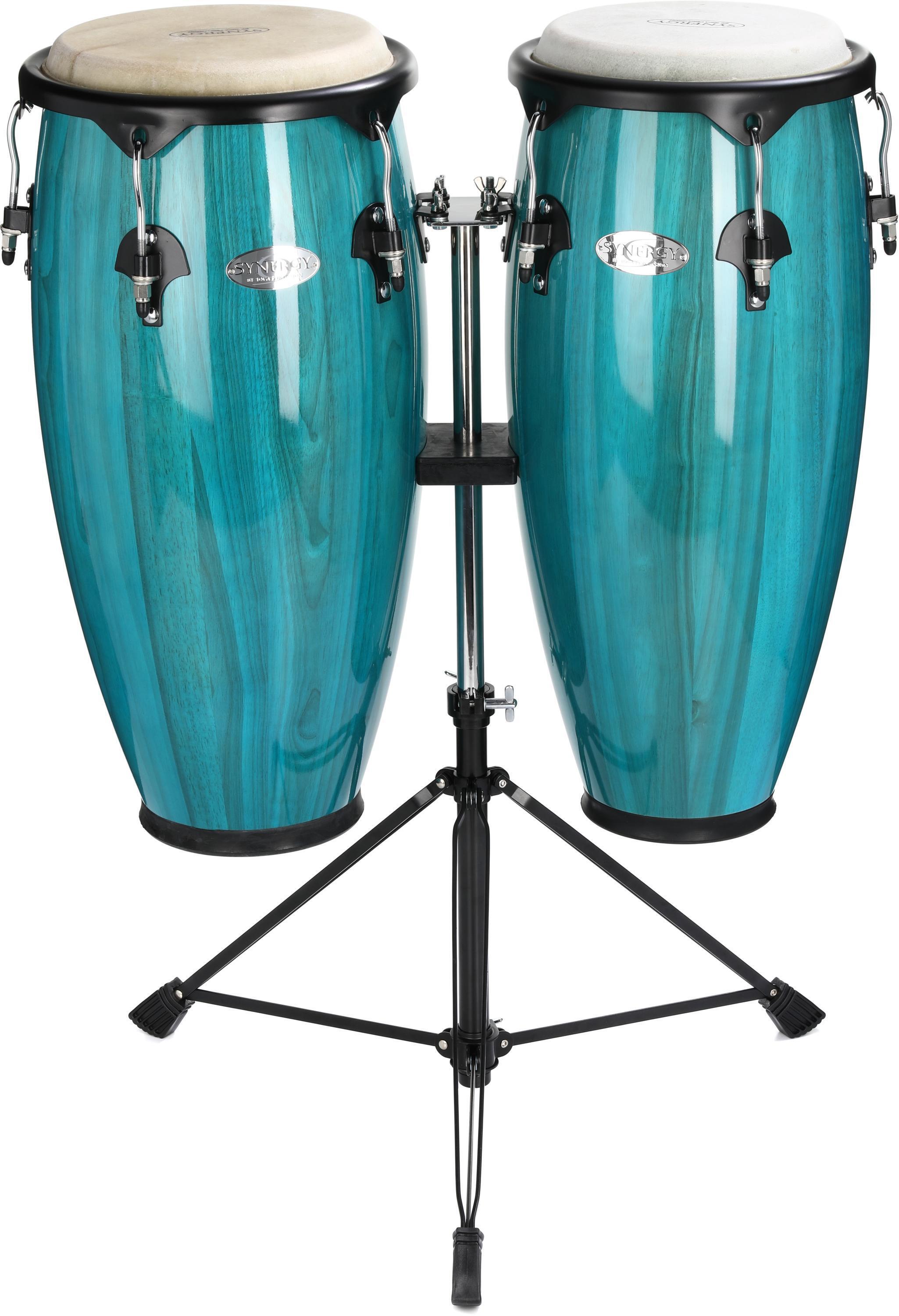 Toca Percussion Synergy Wood Congas Bahama Blue Sweetwater