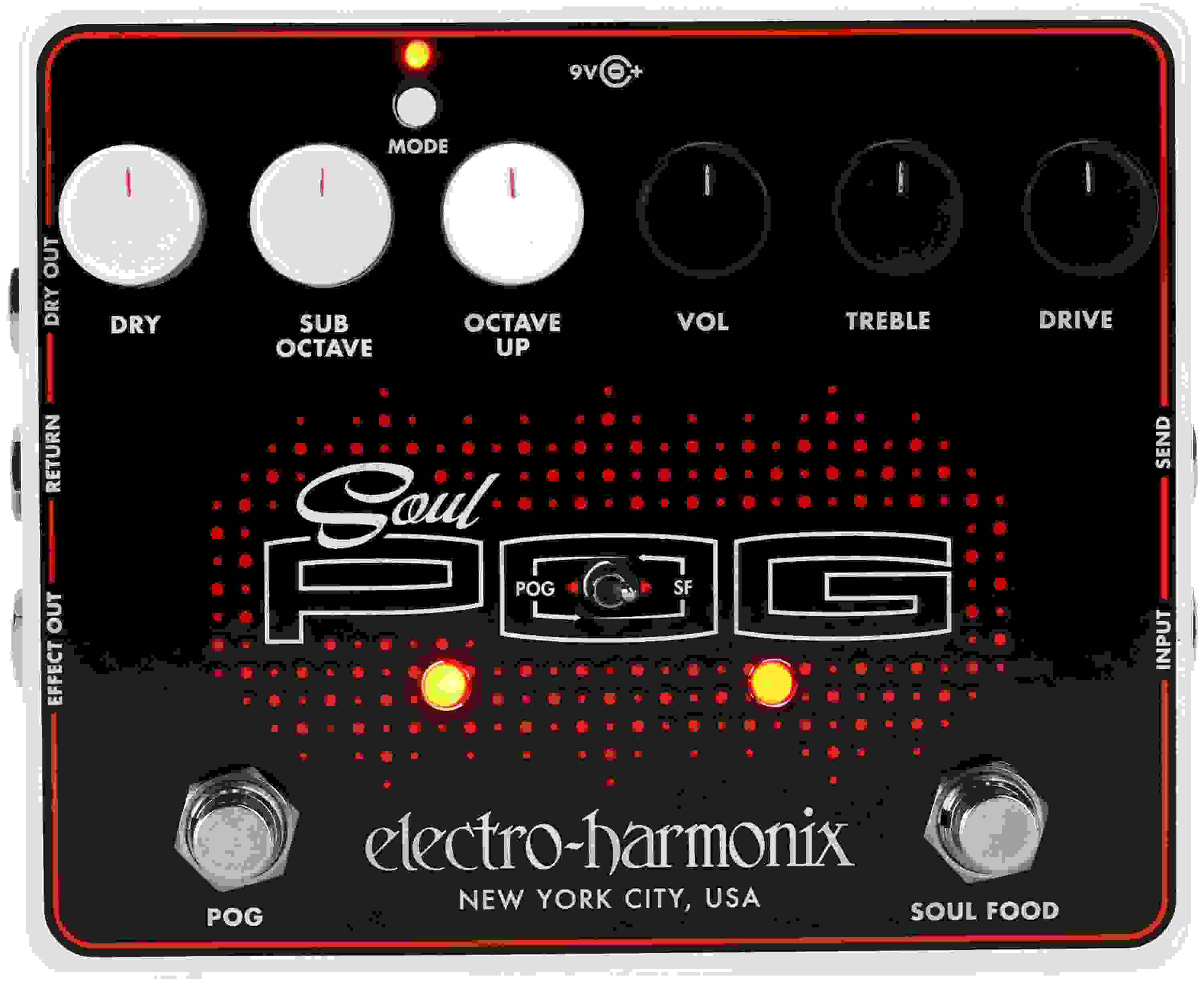Electro-Harmonix Soul POG Polyphonic Octave Generator and Overdrive ...