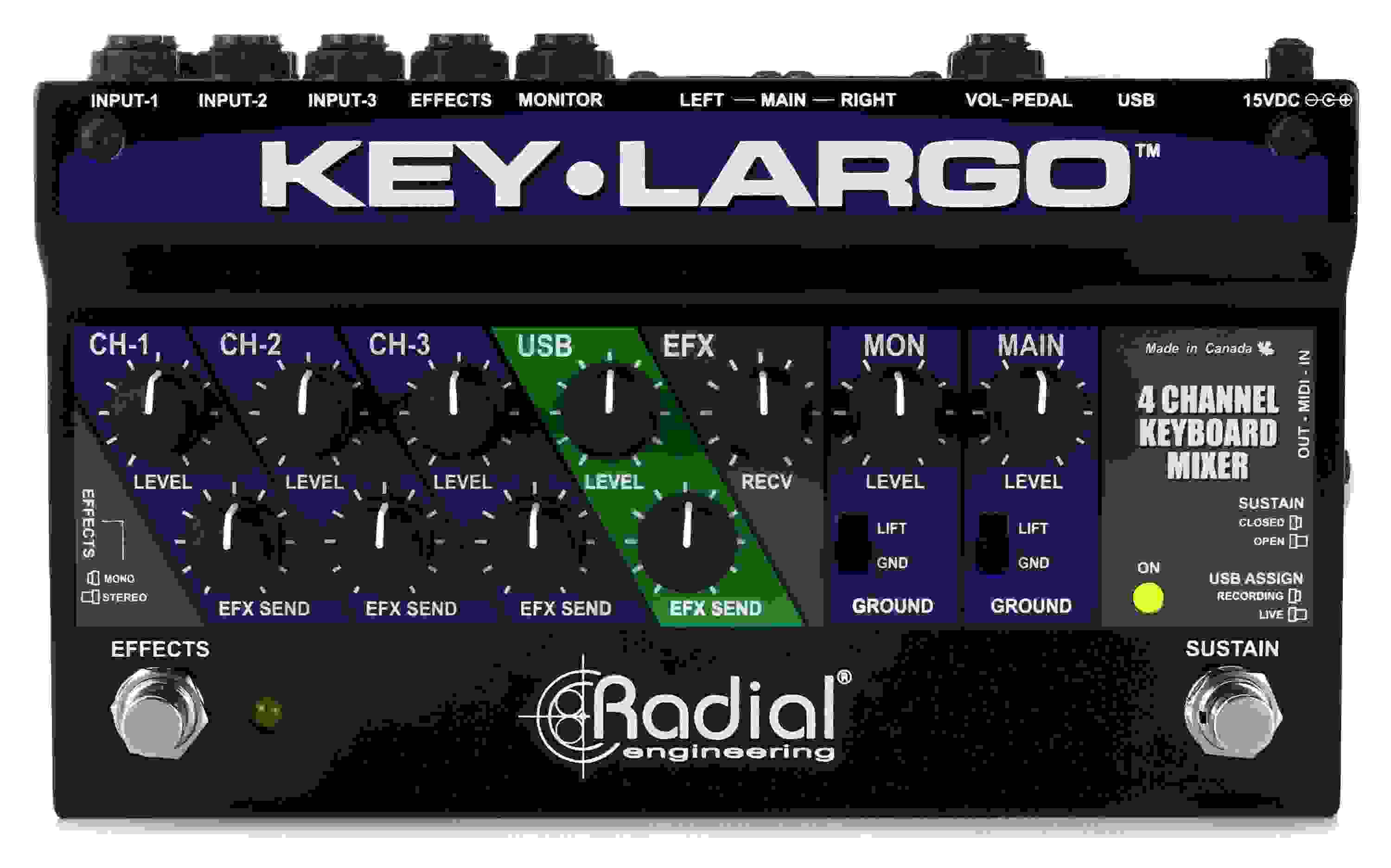 Radial Key-Largo Keyboard Mixer with Balanced DI Outs | Sweetwater