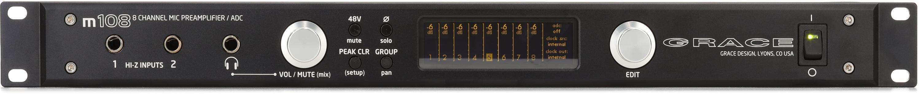 Grace Design m108 8-channel Microphone Preamp with Preinstalled Dante ...