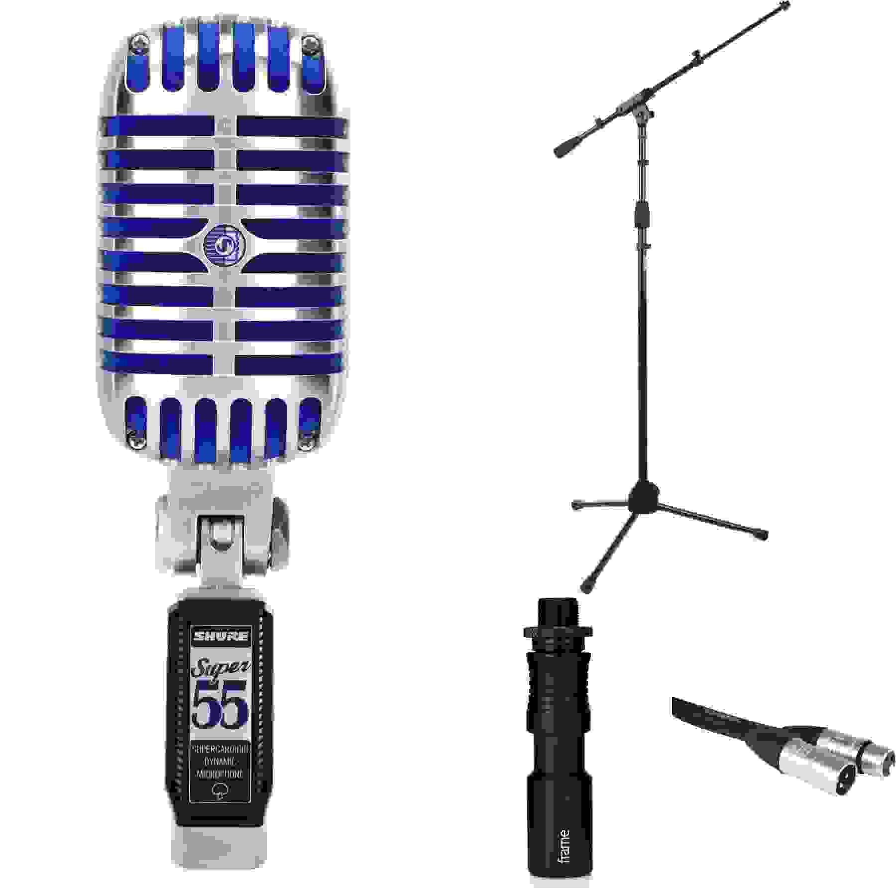 Shure Super 55 Microphone Bundle with Stand and Cable | Sweetwater