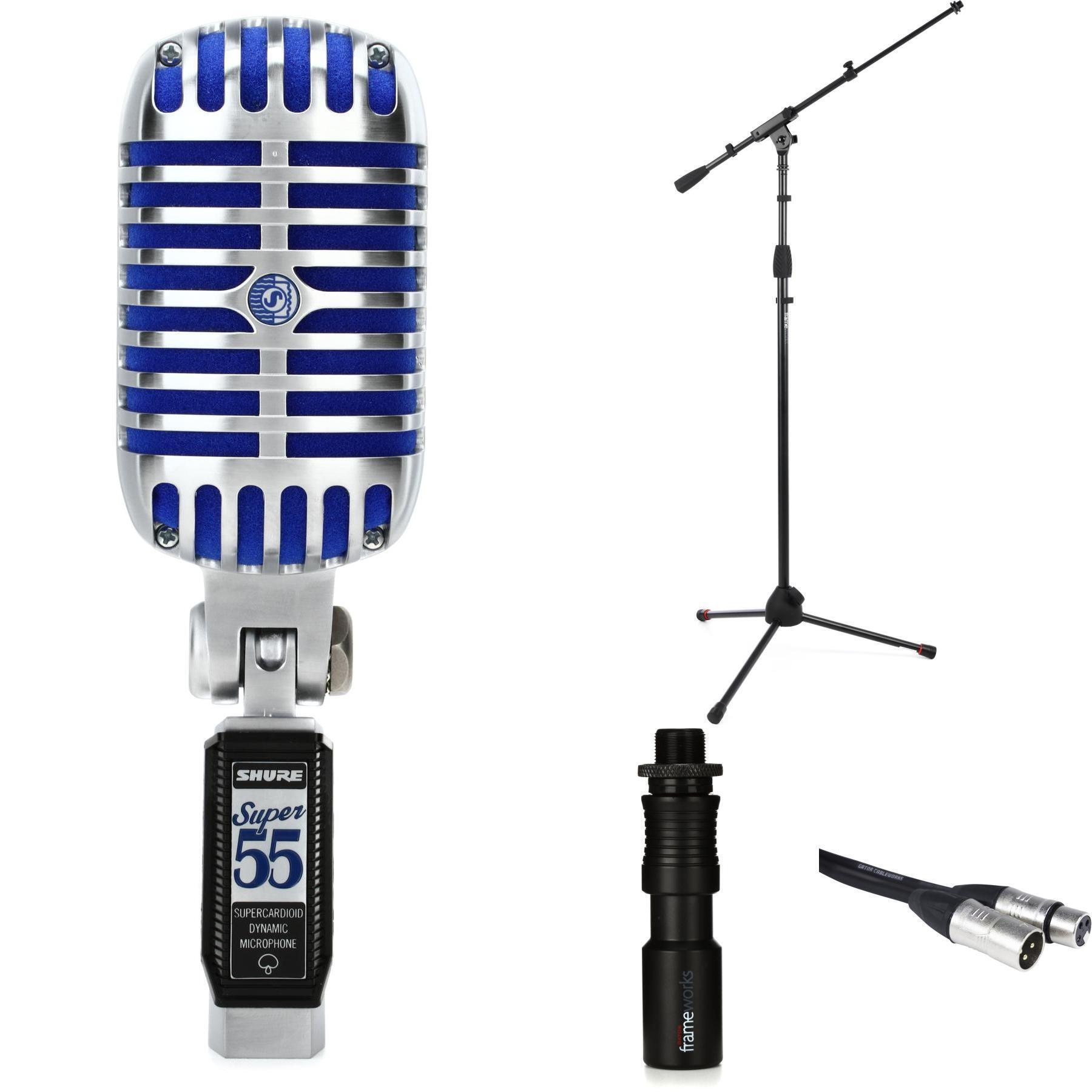 Shure Super 55 Microphone Bundle with Stand and Cable | Sweetwater