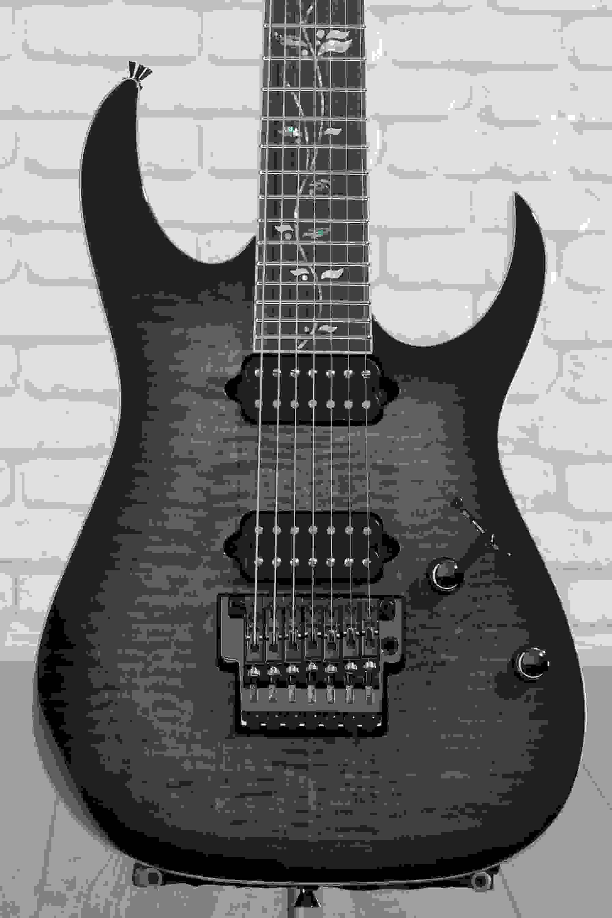 Ibanez J Custom RG8527 7-string Electric Guitar - Black Rutile | Sweetwater