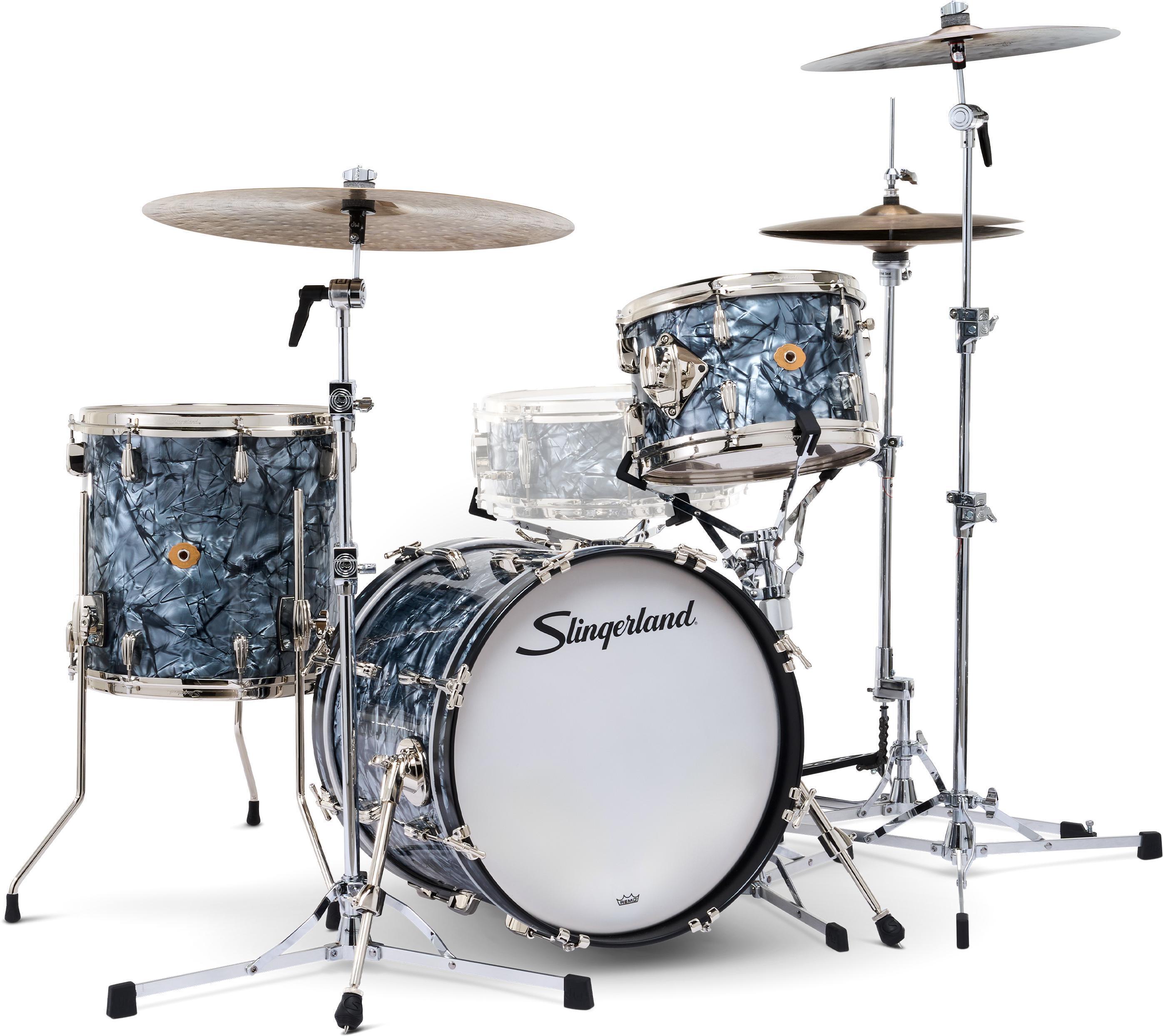 Slingerland Radio King 3-piece Shell Pack - Black Diamond Pearl Wrap ...