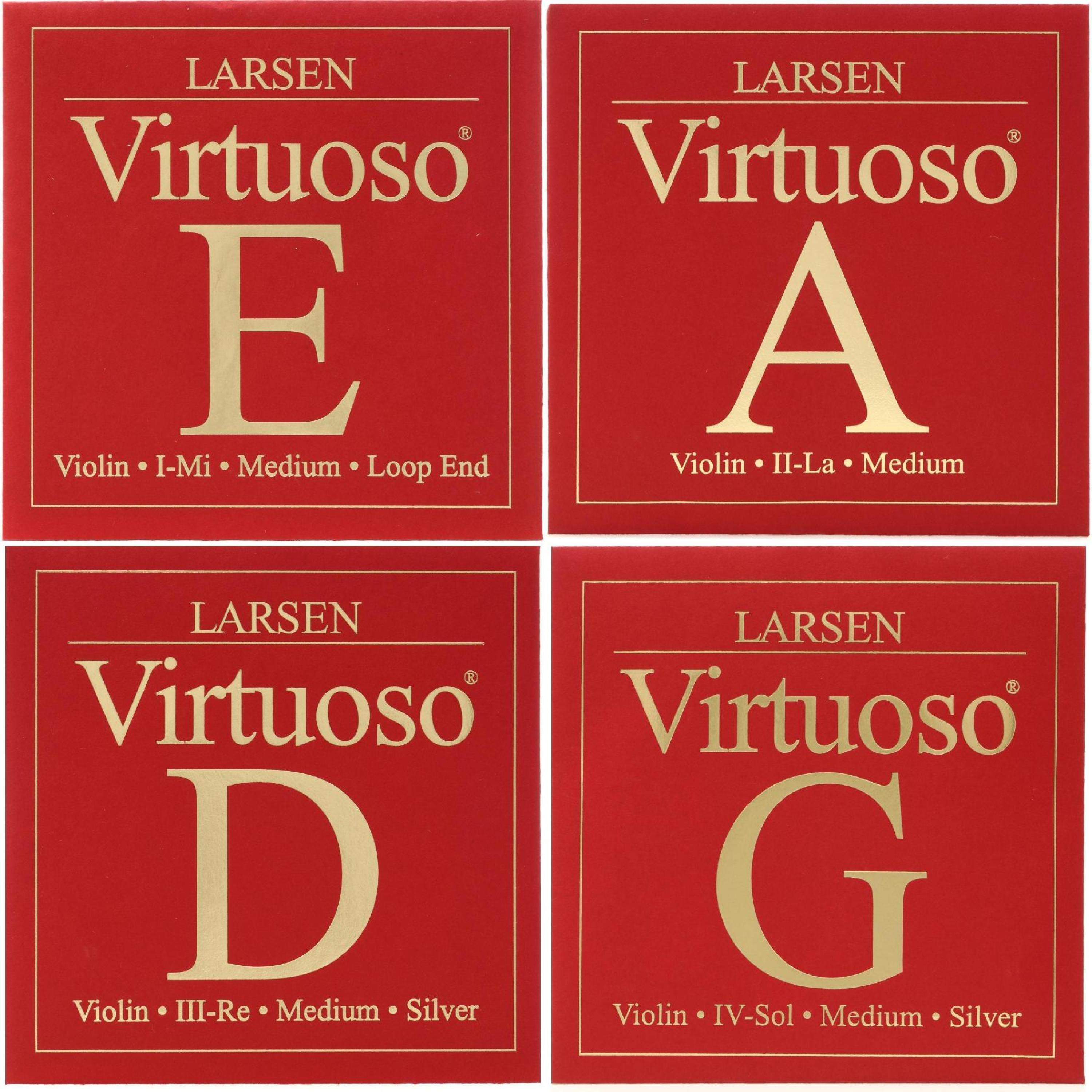 Larsen Virtuoso Violin String Set - 4/4 Size, Loop-end E | Sweetwater