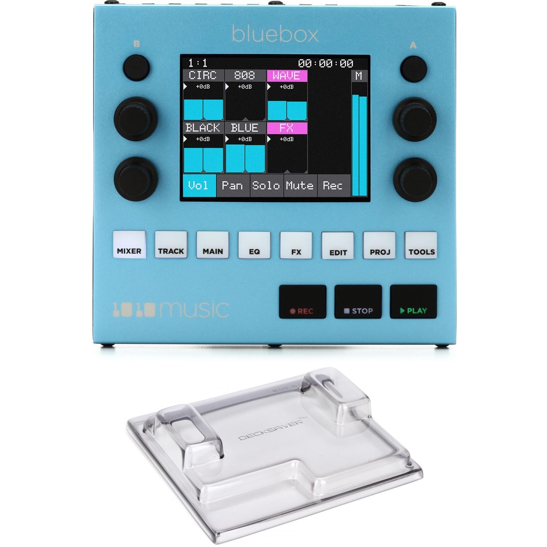 1010music Bluebox Compact Digital Mixer & Recorder with Decksaver ...