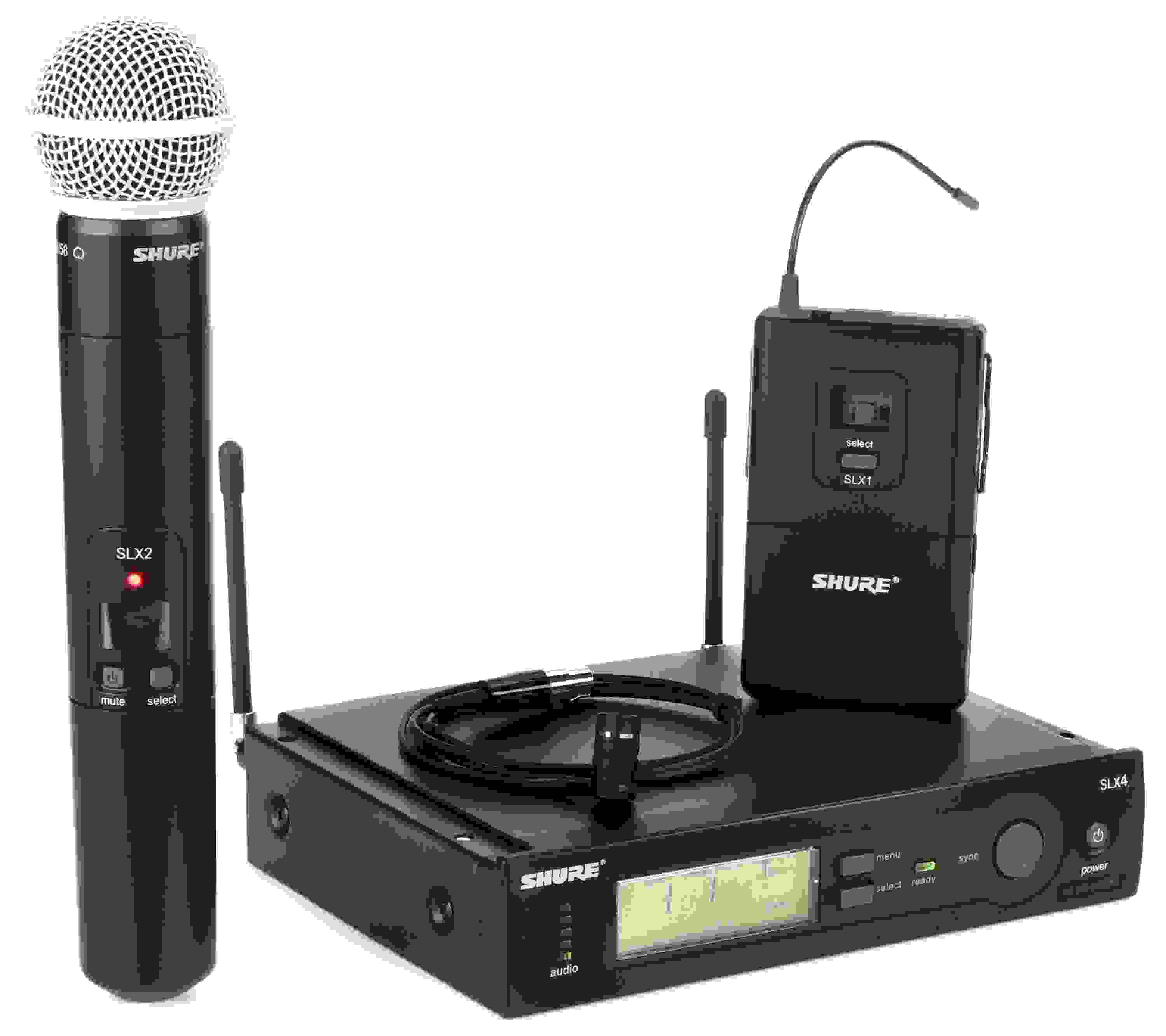 Shure SLX124/85/SM58 Combo Wireless System with Handheld and Lavalier ...