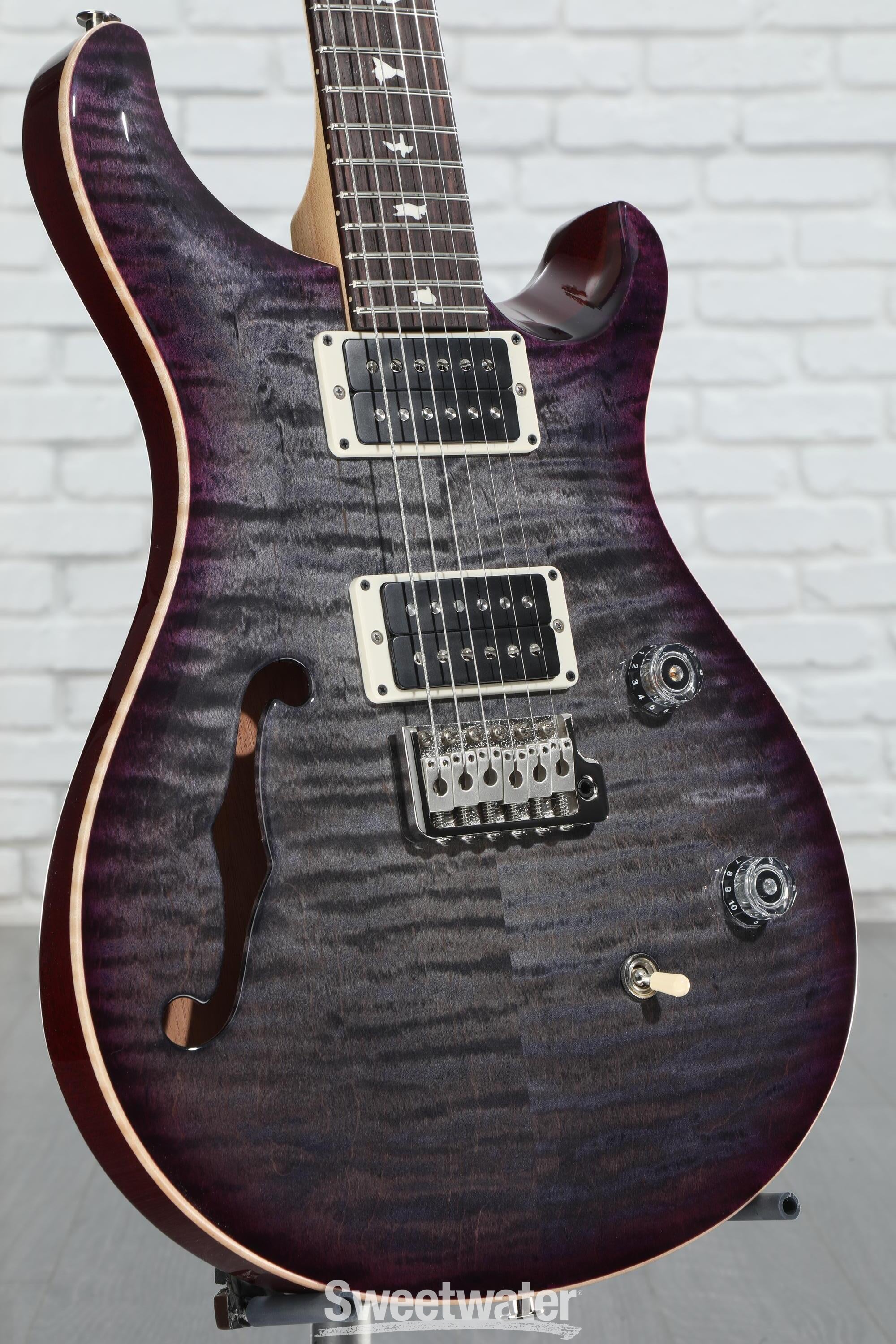 PRS CE 24 Semi-Hollowbody Electric Guitar - Faded Gray/Black/Purple Burst | Sweetwater