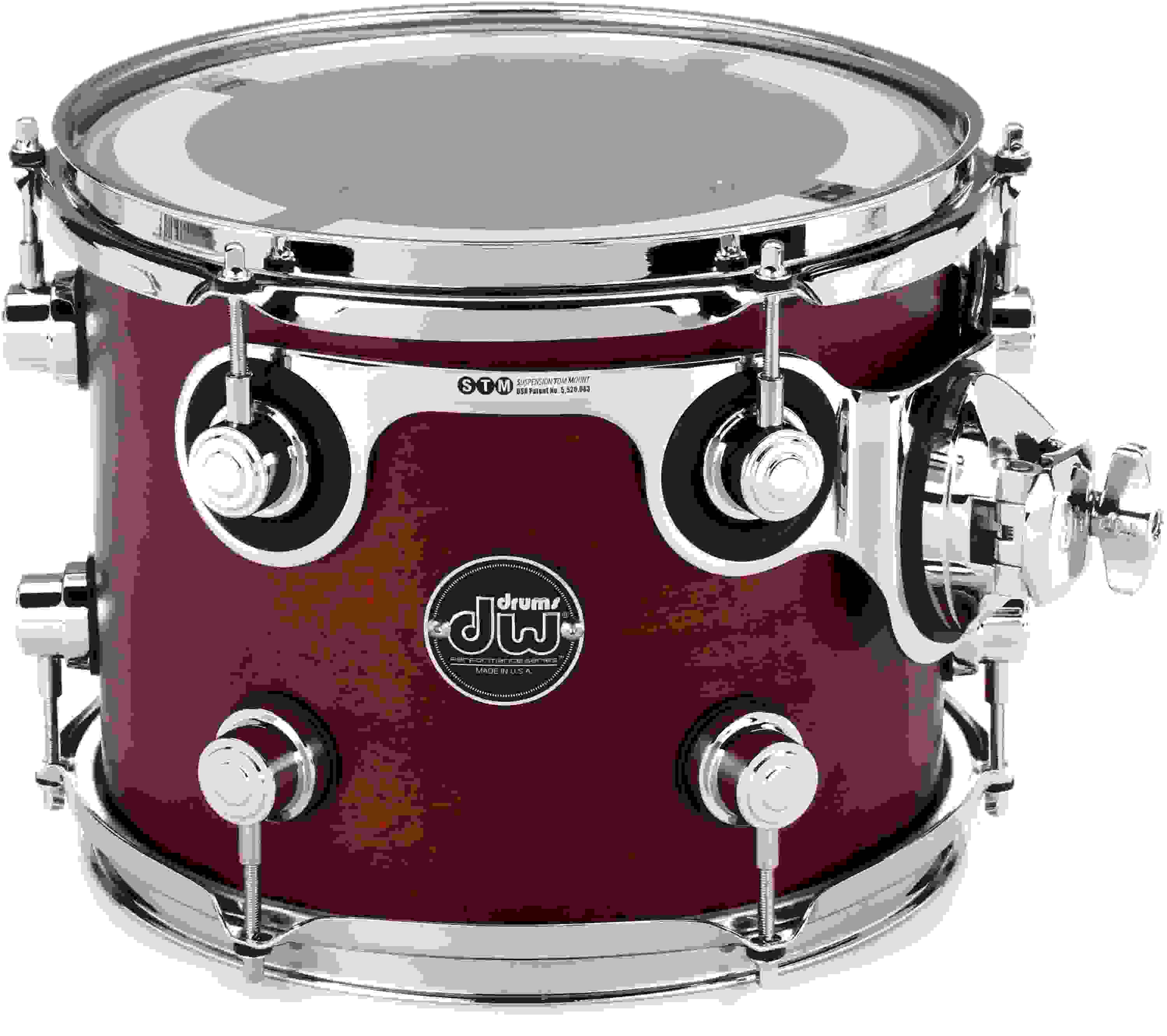 DW Performance Series Mounted Tom - 8 x 10 inch, Tobacco Stain | Sweetwater