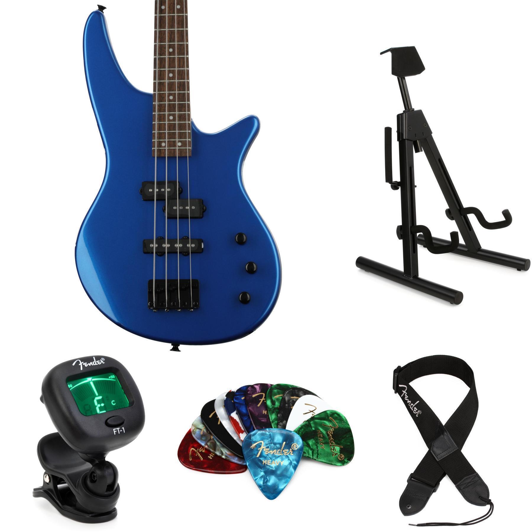 Jackson Spectra JS2 Bass Guitar Essentials Bundle - Metallic Blue ...