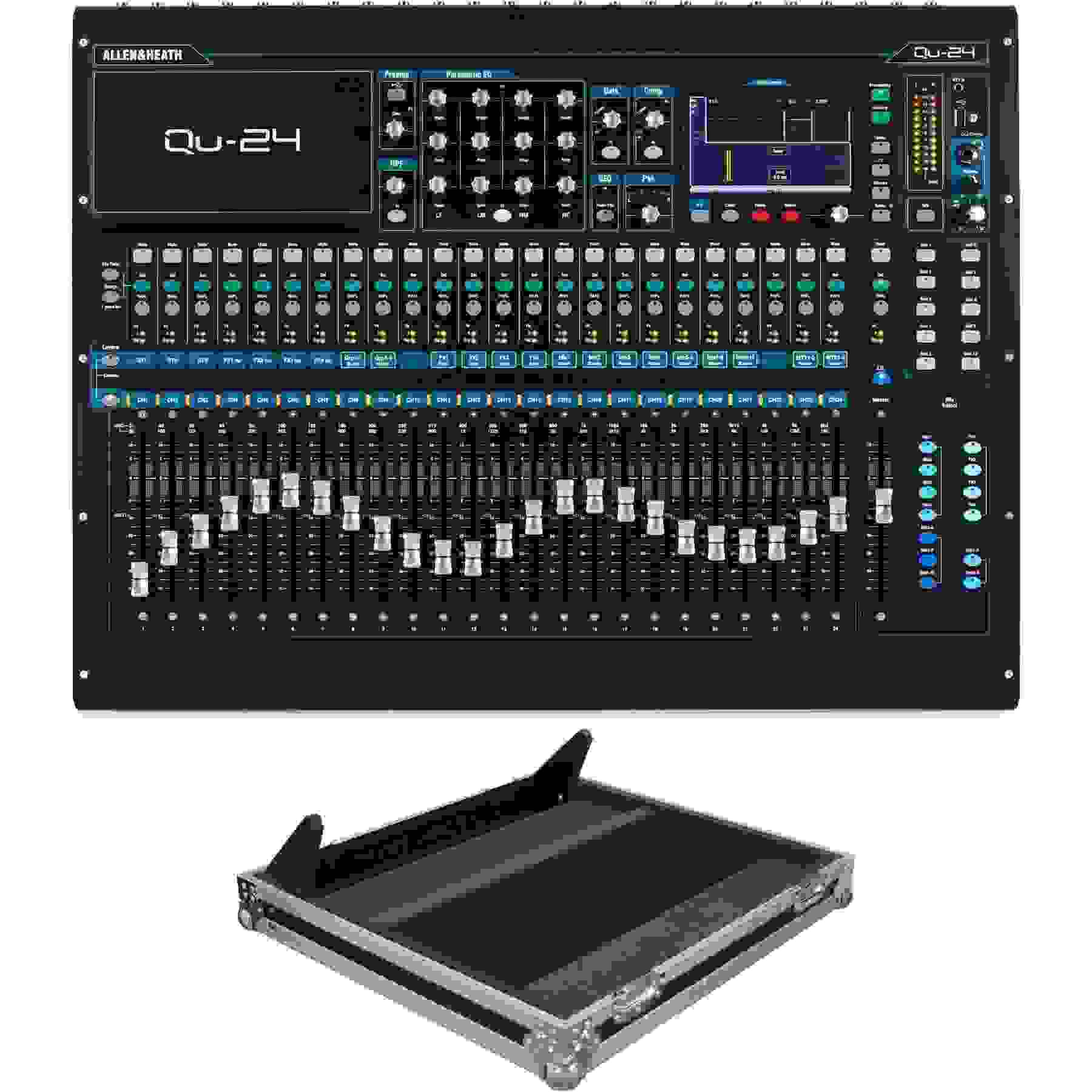 Allen & Heath Qu-24 24-channel Digital Mixer and Road Case - Chrome ...