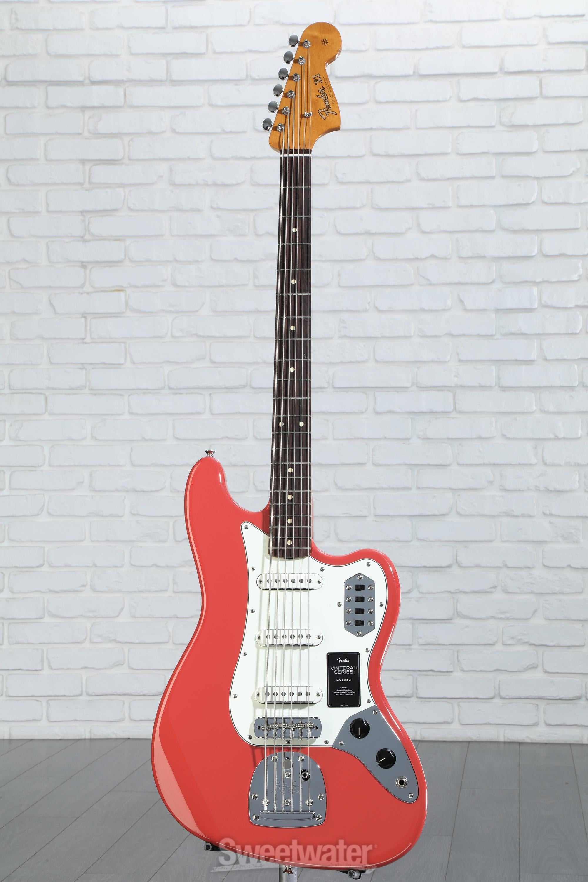Fender Vintera II '60s Bass VI - Fiesta Red | Sweetwater