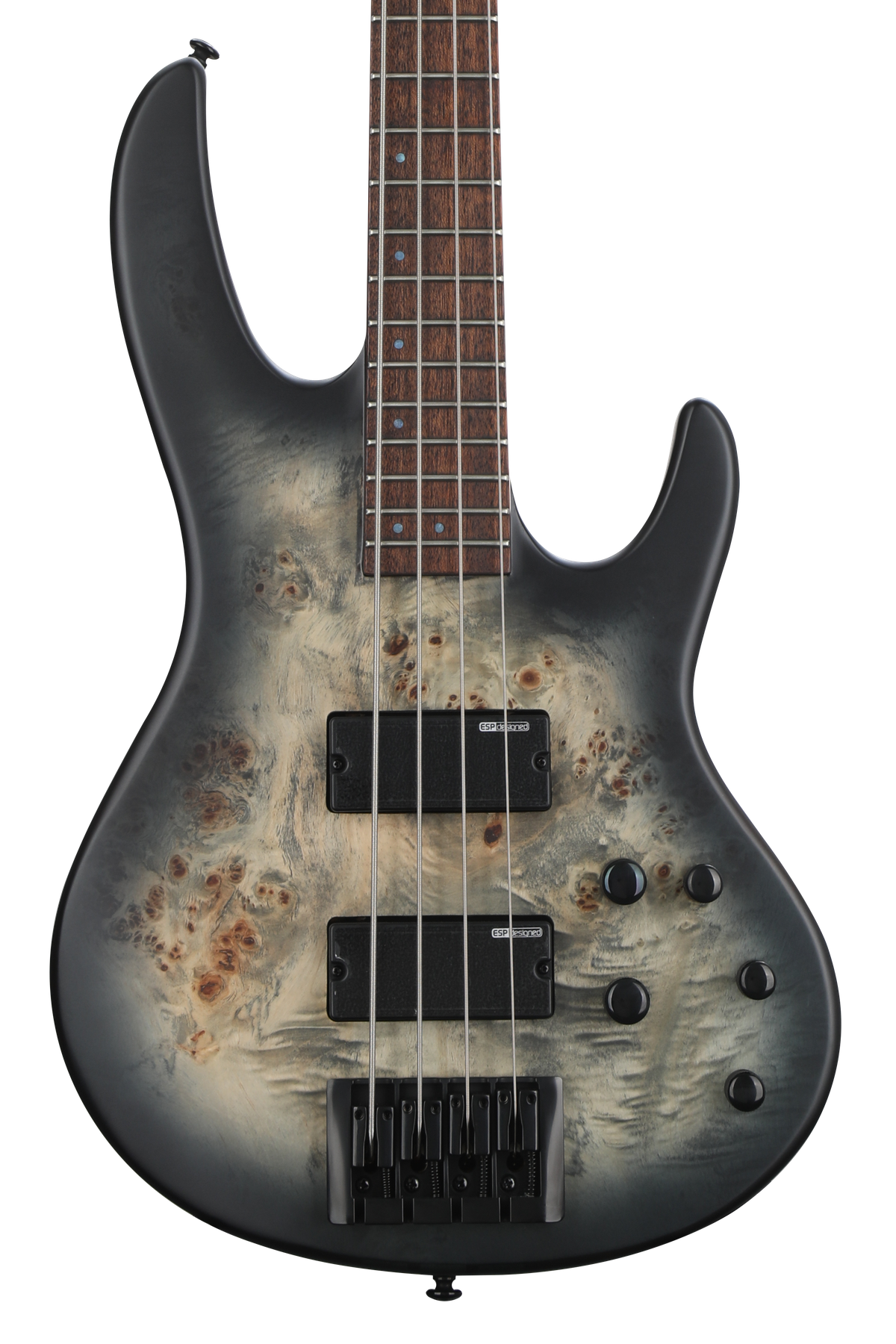ESP LTD D-4 Bass Guitar - Black Natural Burst Satin | Sweetwater