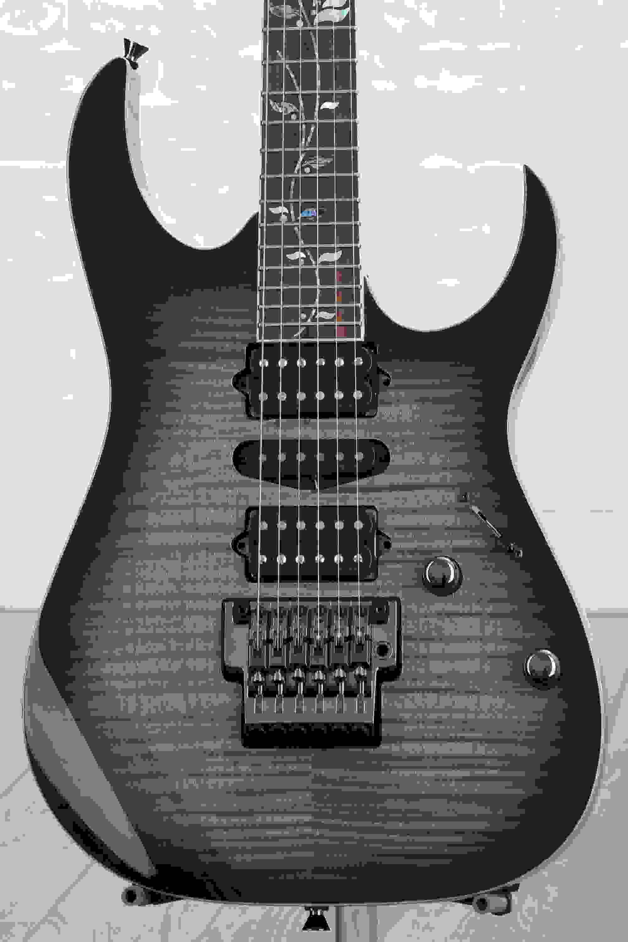 Ibanez J Custom RG8570 Electric Guitar - Black Rutile | Sweetwater