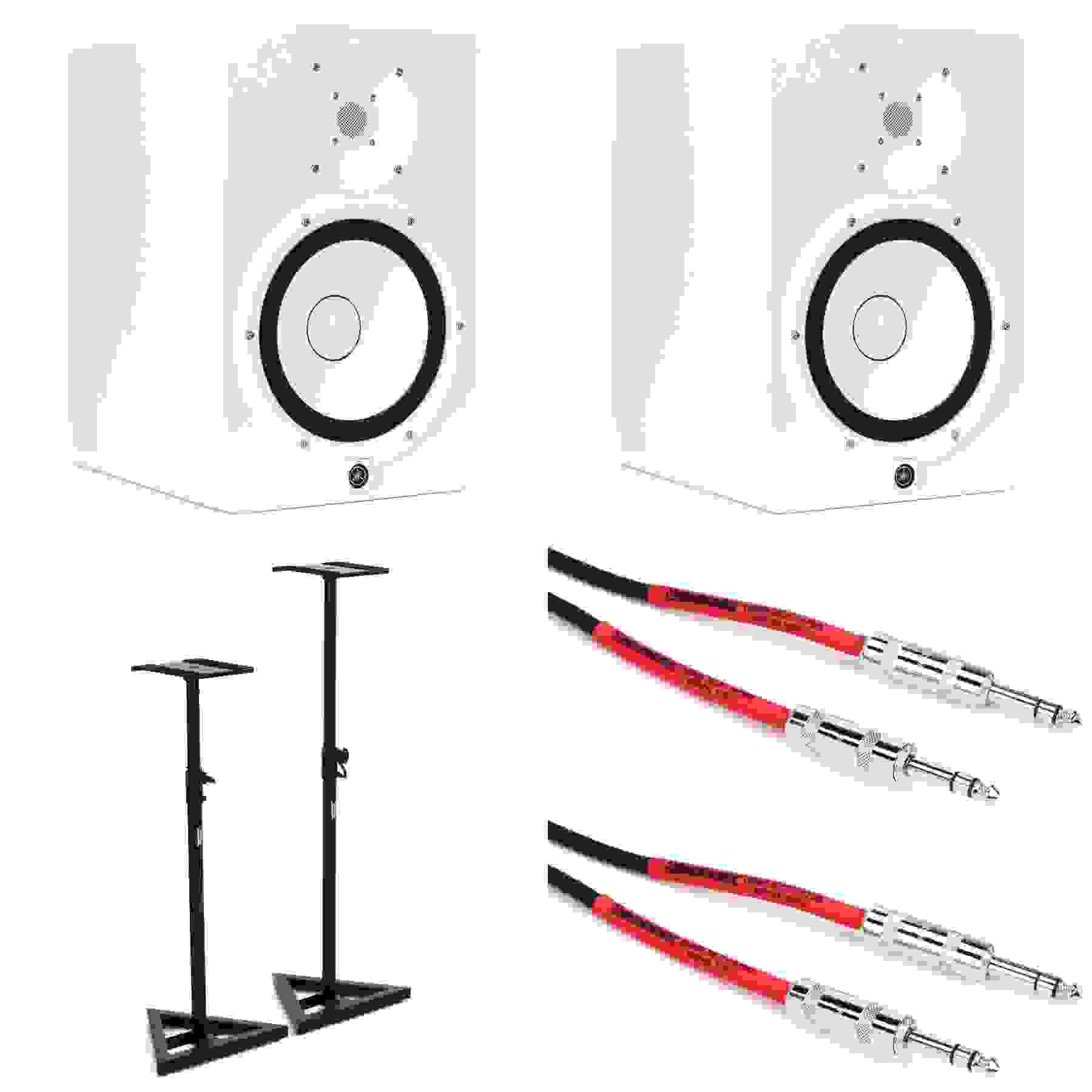 Yamaha HS8 8 inch Powered Studio Monitor Pair with Stands and Cables ...