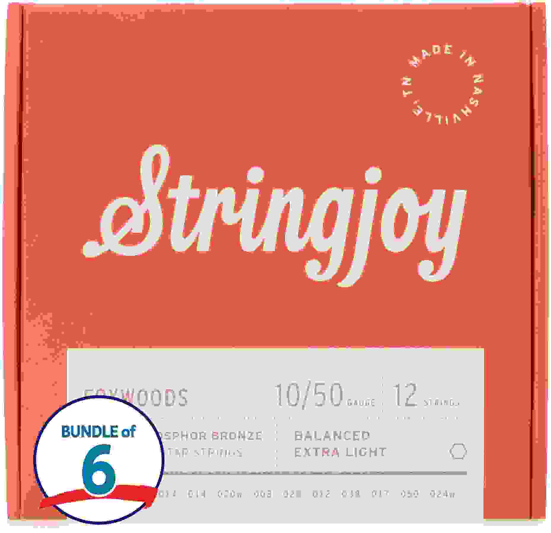 Stringjoy Foxwoods Coated Phosphor Bronze 12-string Acoustic Guitar ...