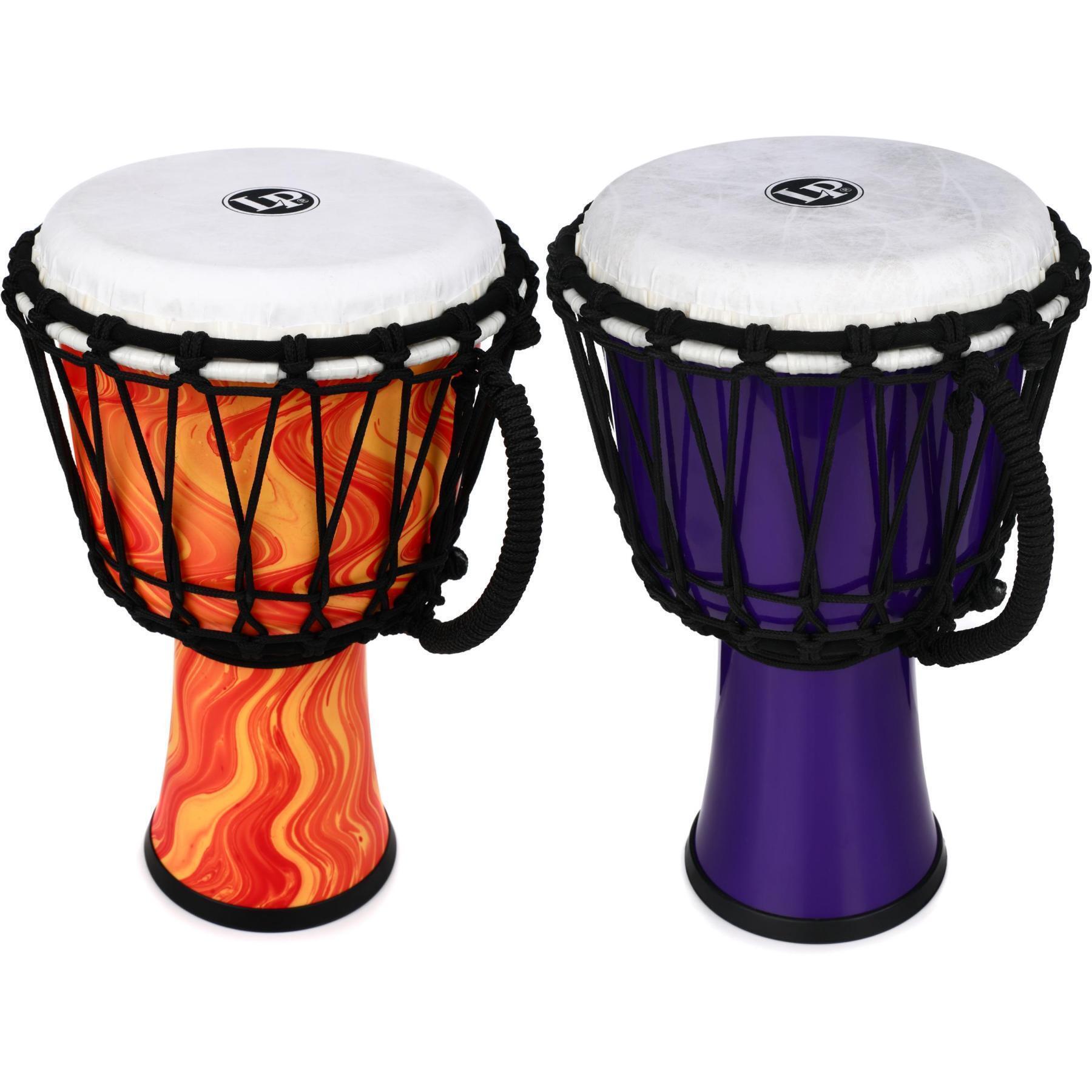 Latin Percussion World 7" Rope Circle Djembe (2 Pack) - Orange Marble ...