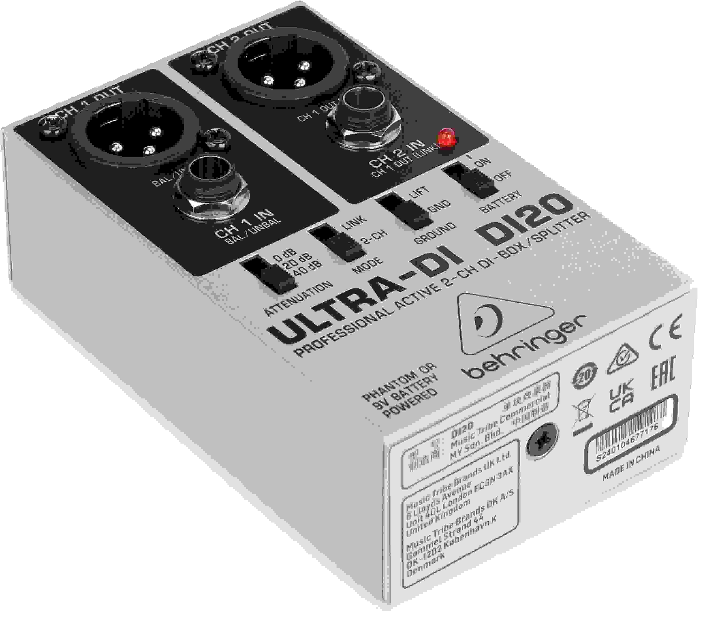 Behringer Ultra-DI DI20 2-channel Active Direct Box / Splitter | Sweetwater