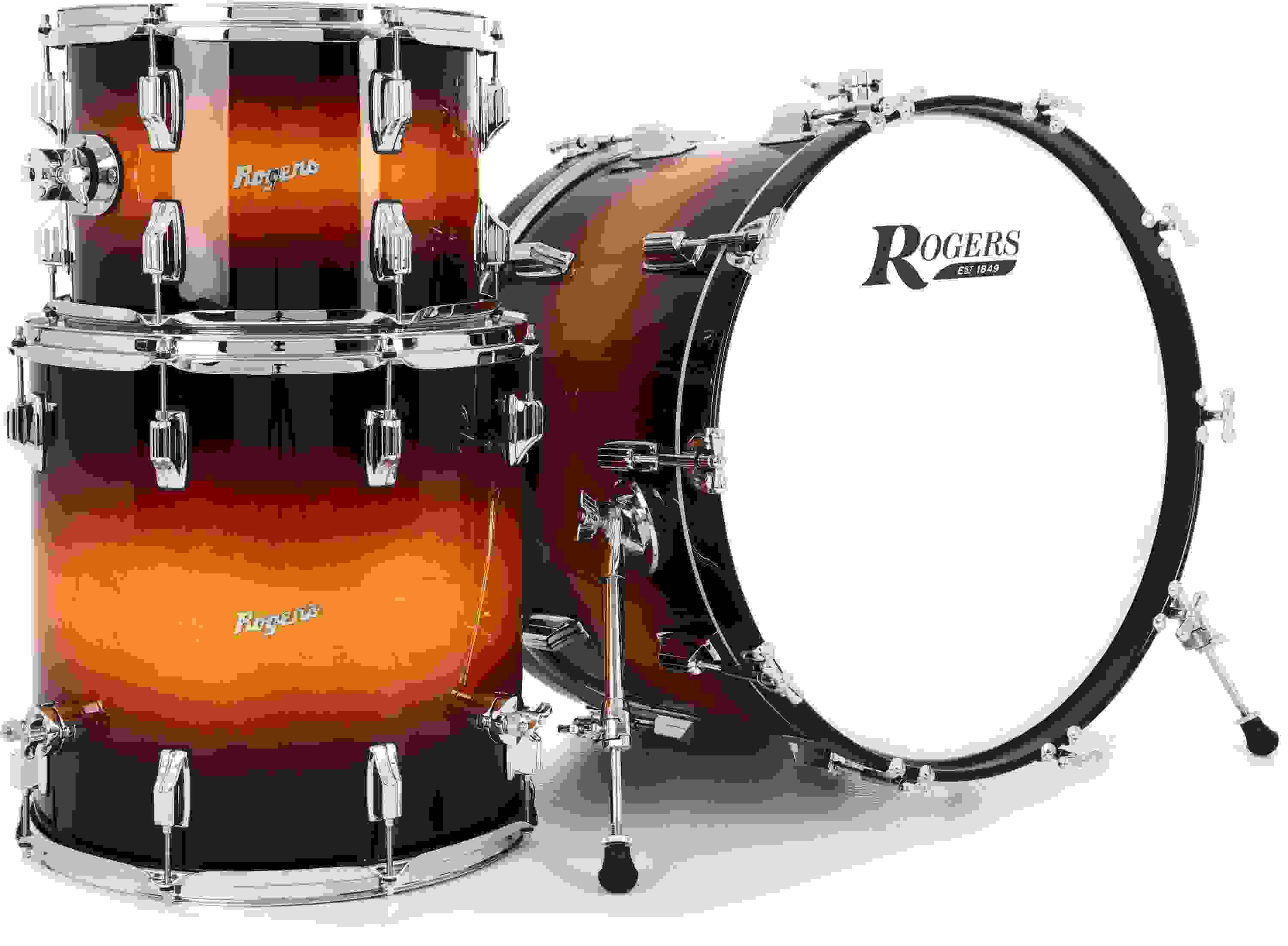 Rogers Drums PowerTone 3-piece Shell Pack - Sunburst Lacquer | Sweetwater