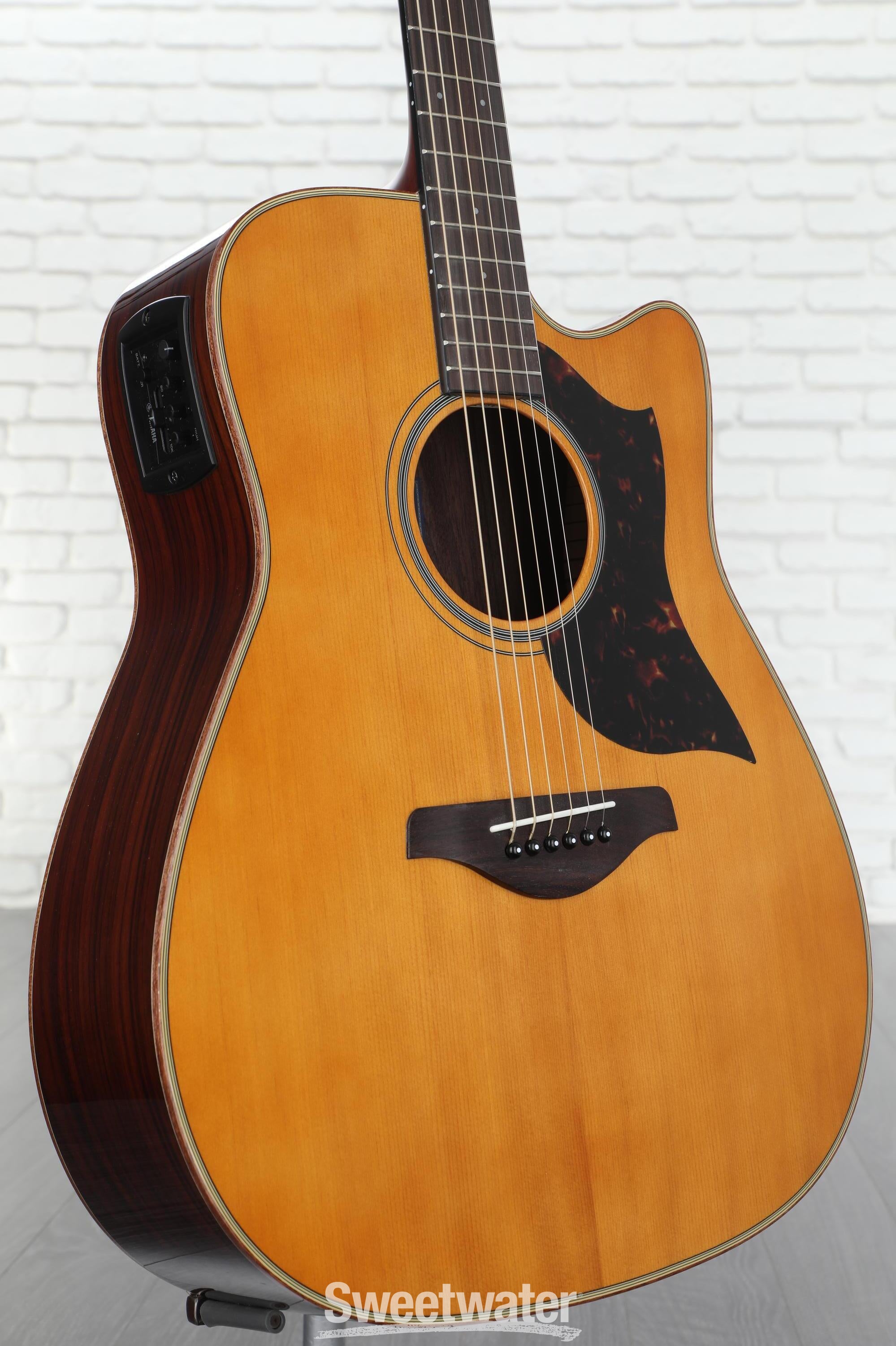 Yamaha A1R Dreadnought Cutaway Acoustic-electric Guitar - Vintage Natural | Sweetwater
