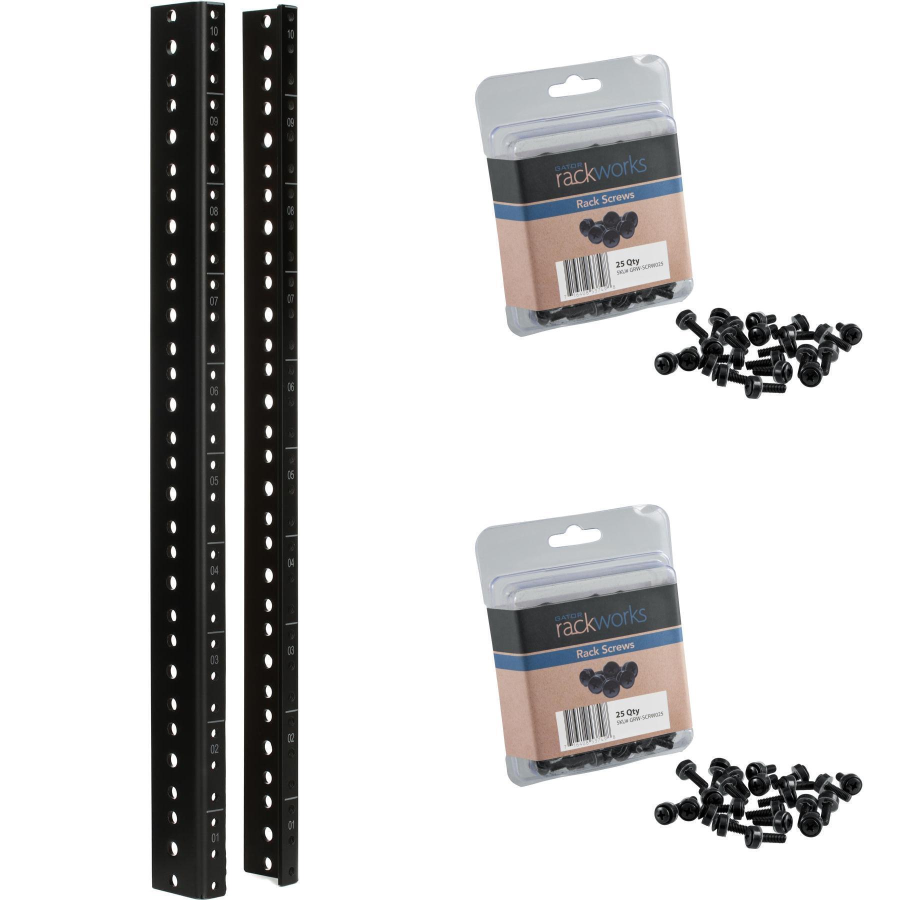 Gator GRW-RACKRAIL-10U Rack Rail Set with Rack Screws | Sweetwater