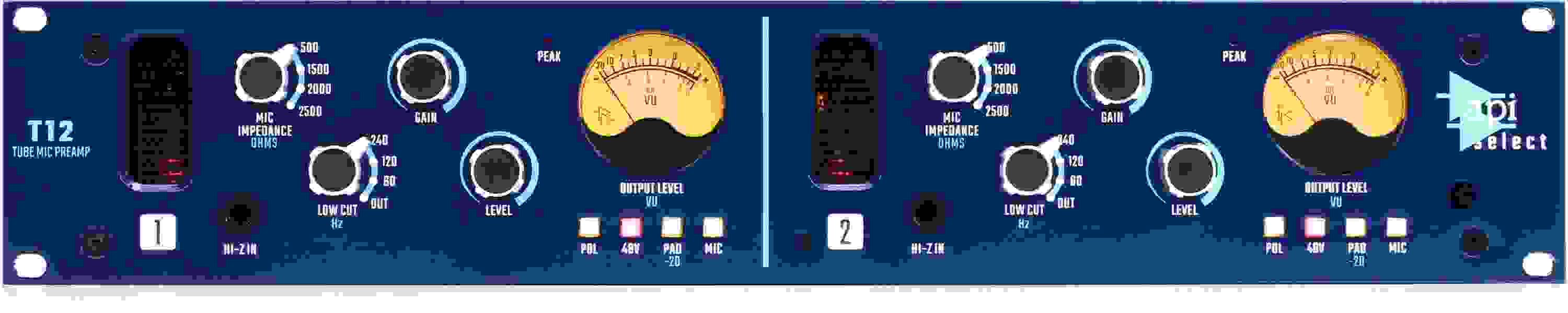 API Select T12 2-channel Tube Microphone Preamp | Sweetwater
