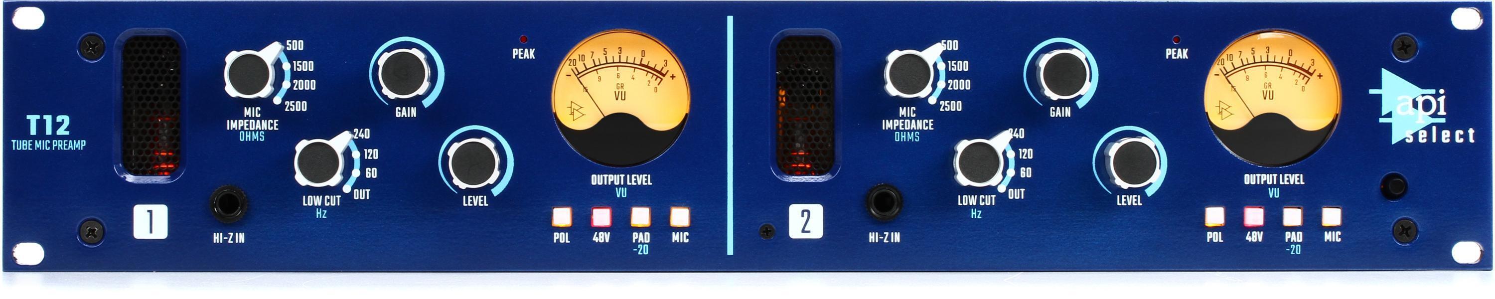 API Select T12 2-channel Tube Microphone Preamp | Sweetwater