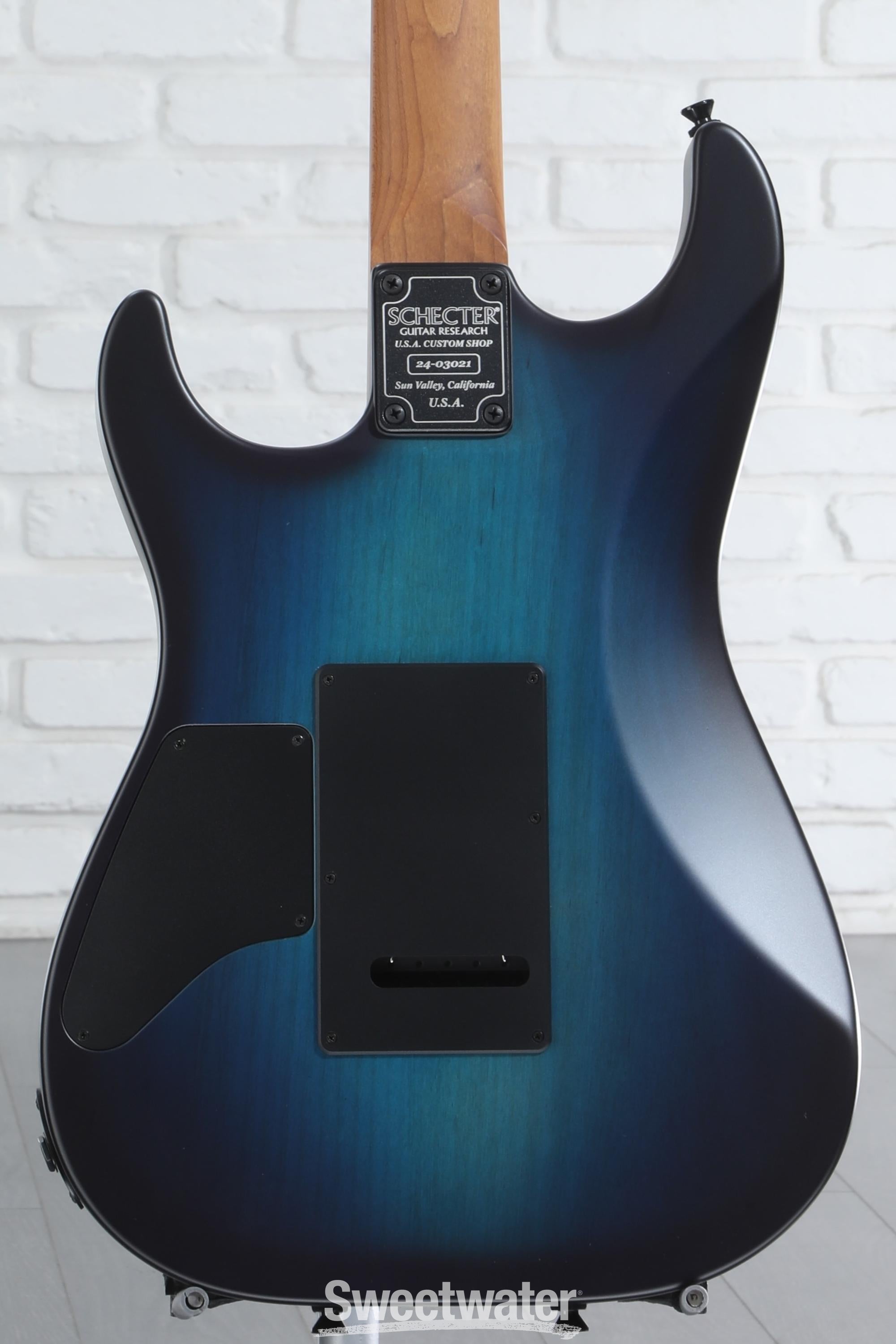 Schecter US Sunset Custom II Electric Guitar - Ocean Blue Burst Satin ...