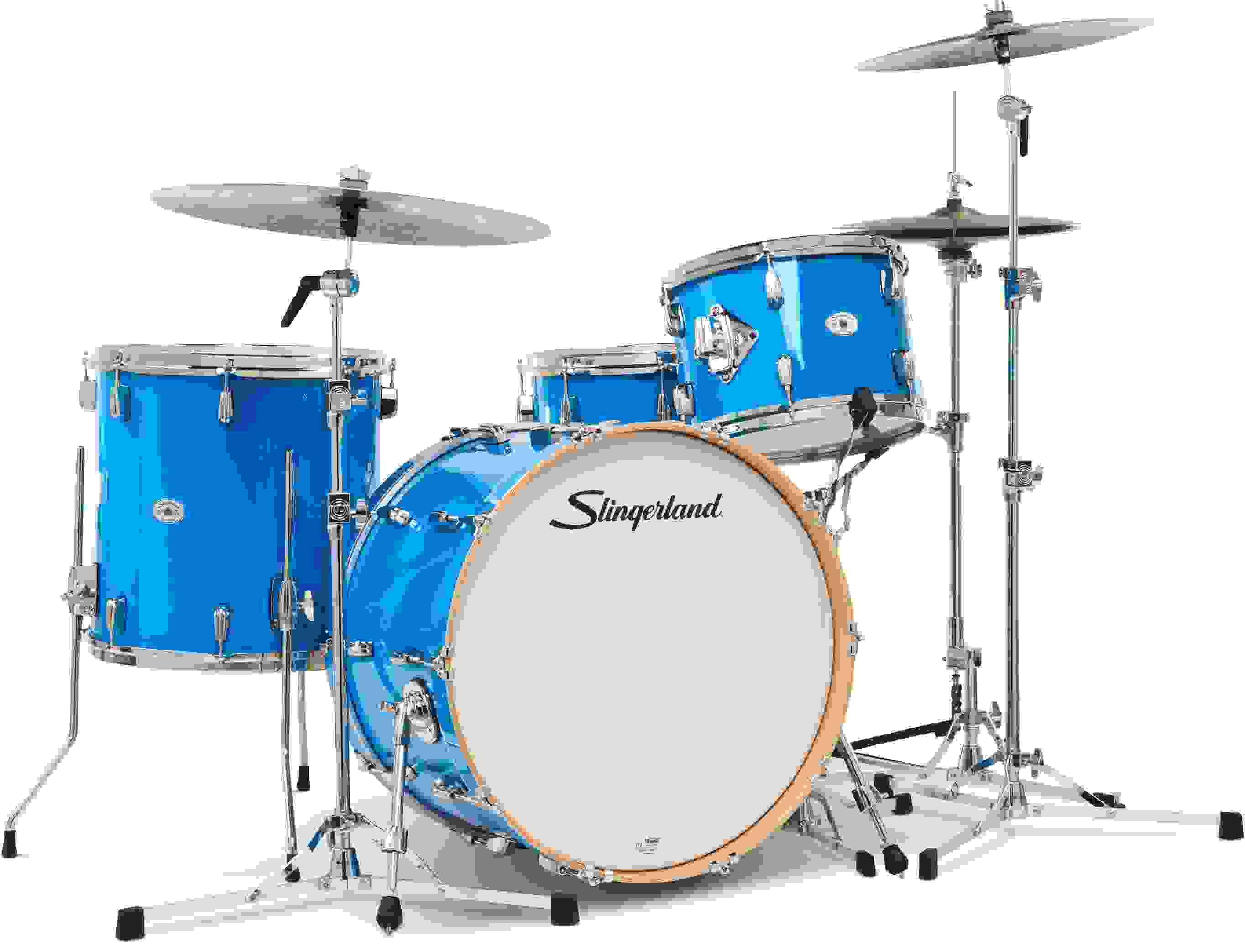 Slingerland Studio King 4-piece Shell Pack with Snare Drum - Lunar Blue Lacquer | Sweetwater